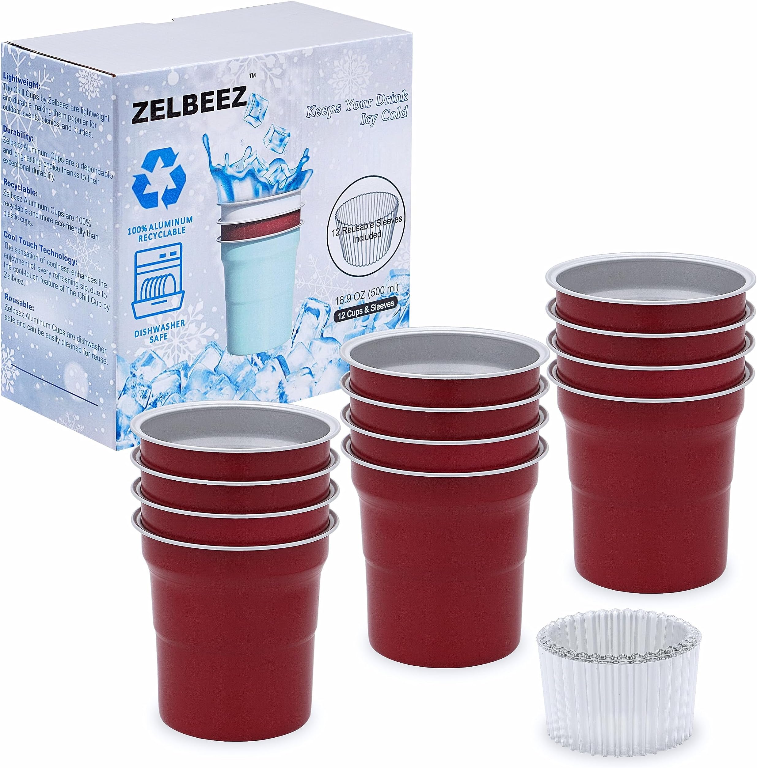 Amazon.com | D'Eco Reusable 16 oz Red Party Cups (6 Pack) - Unbreakable ...
