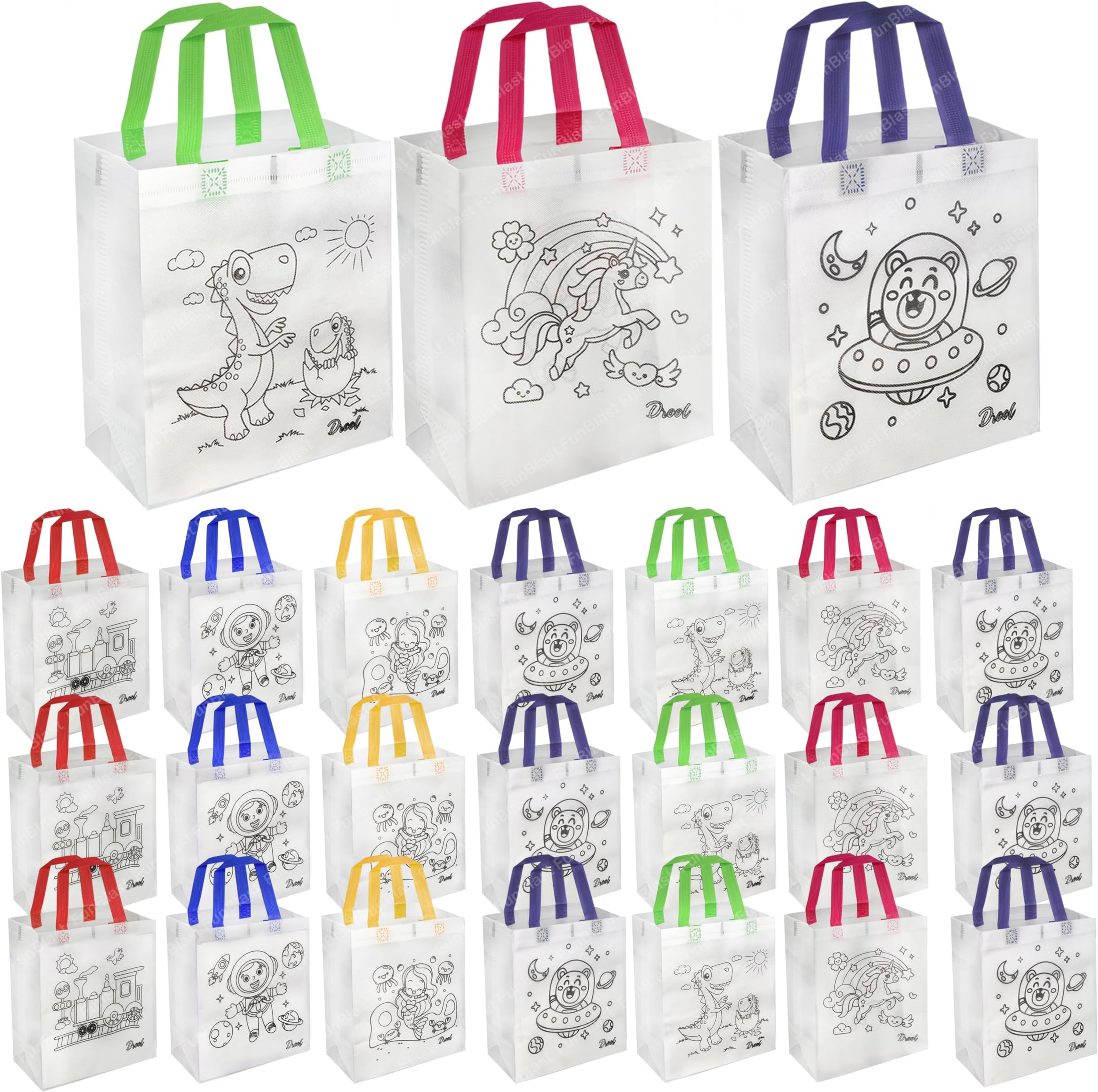 FunBlast Reusable Hand Carry Bag - Diy Canvas Colouring Bags, Kids ...