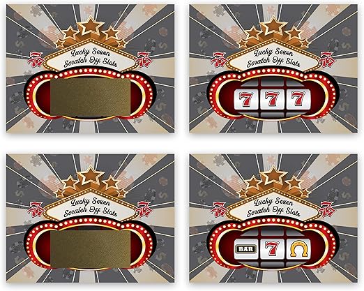 Amazon.com: Casino Night Party Gambling Scratch Off Game Cards 26 Pack ...