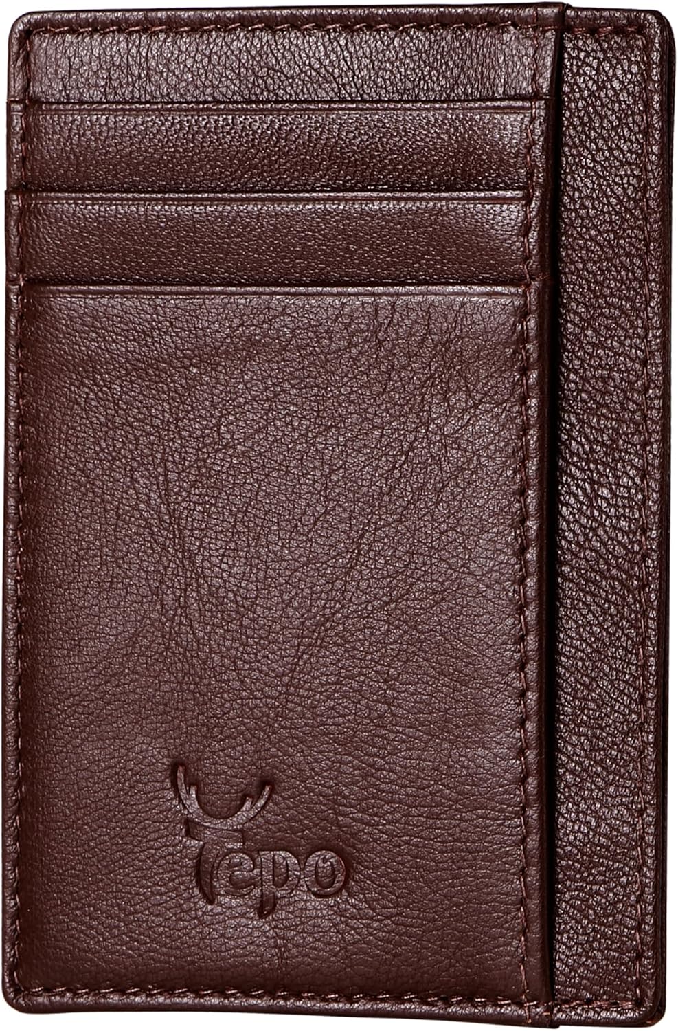 Amazon.com: Tepo Minimalist Leather Slim Wallet For Men With RFID ...