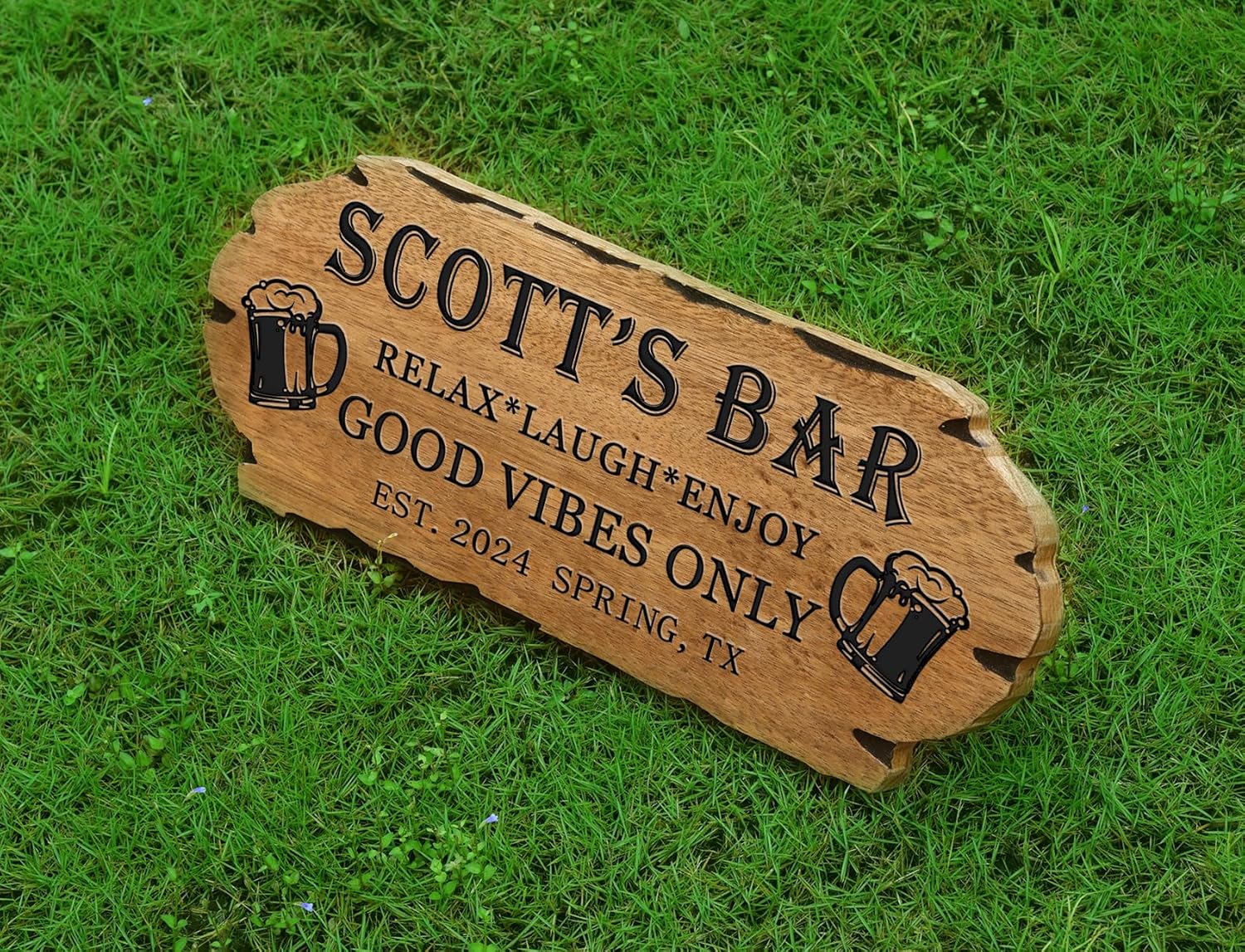 Amazon.com: Personalized Carved Wood Sign - Custom Bar Sign, Ideal ...