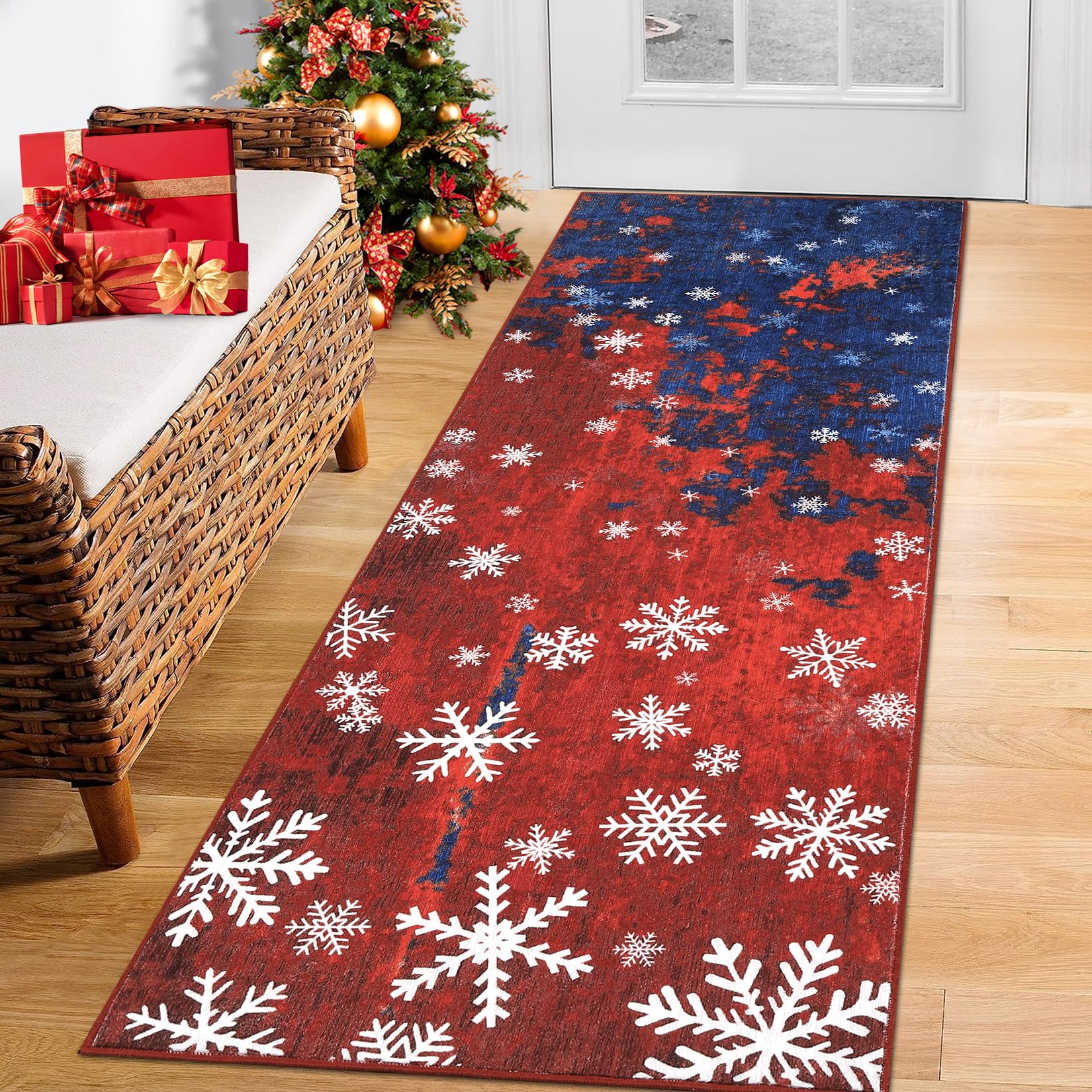 Amazon.com: CAROMIO Christmas Hallway Runner Rug Holiday Decorative ...