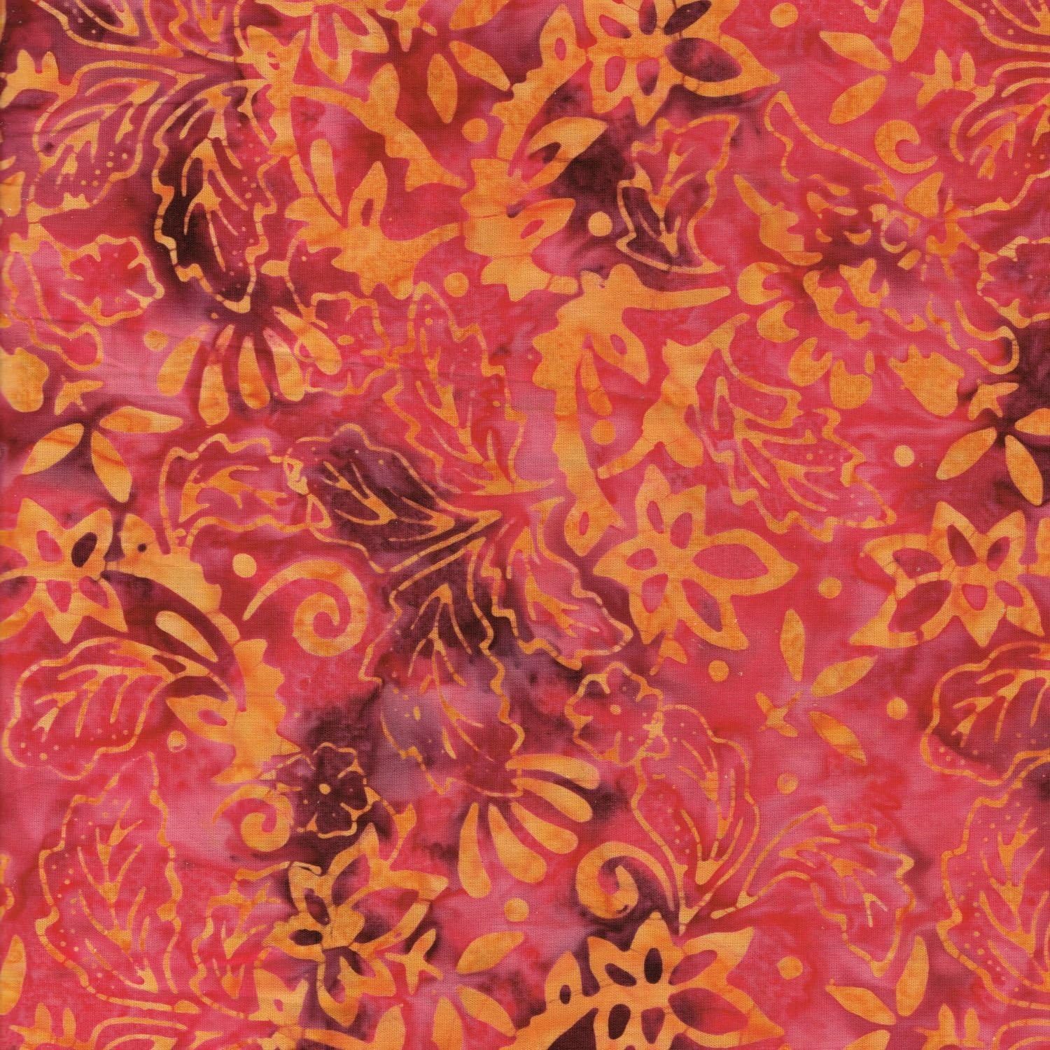 Red 100% Cotton Bali Batik Tie Dye Patterns Fabric for Patchwork and ...