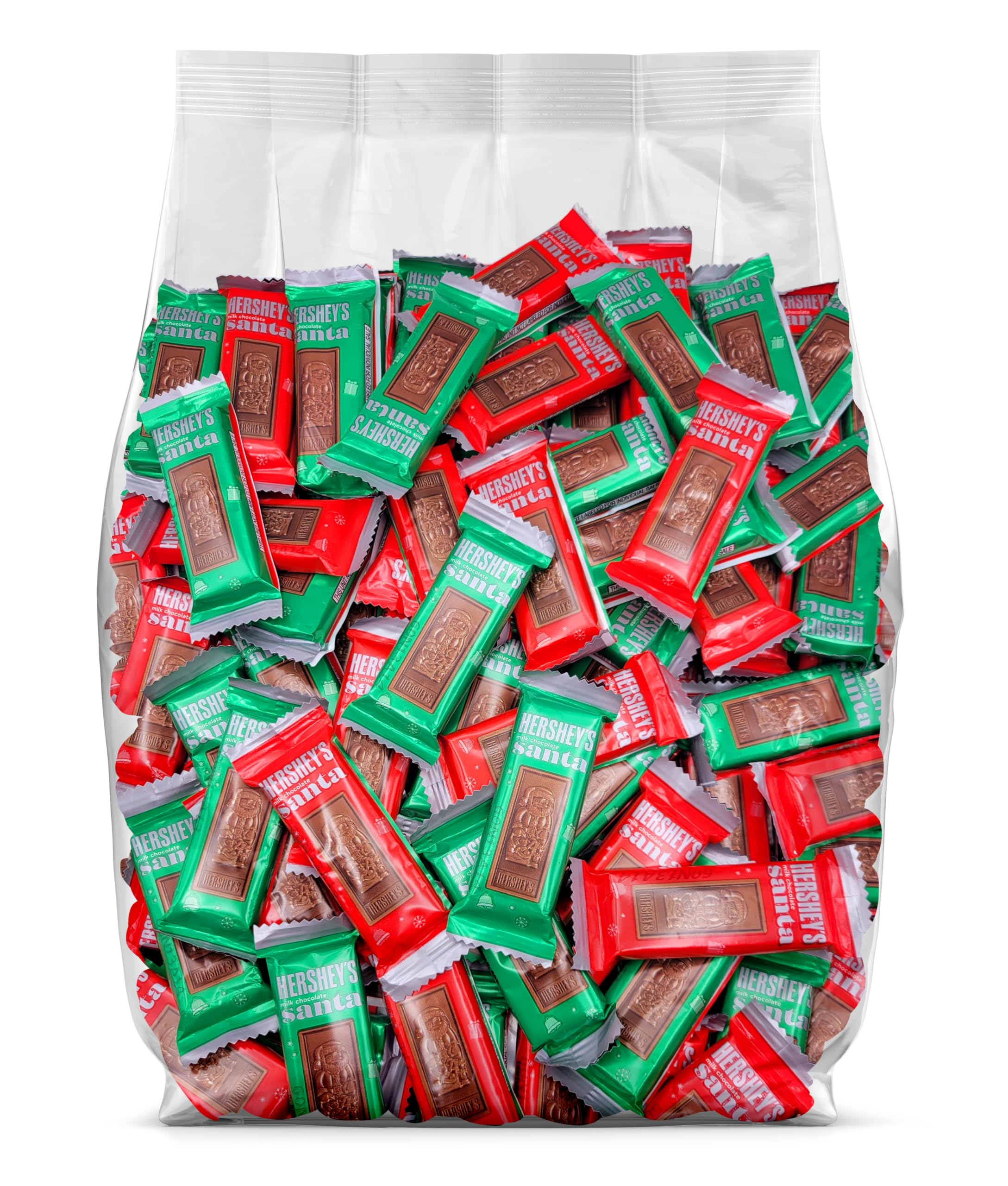 Amazon.com : Hershey Snack Size Milk Chocolate Santa Bars - 2lb ...