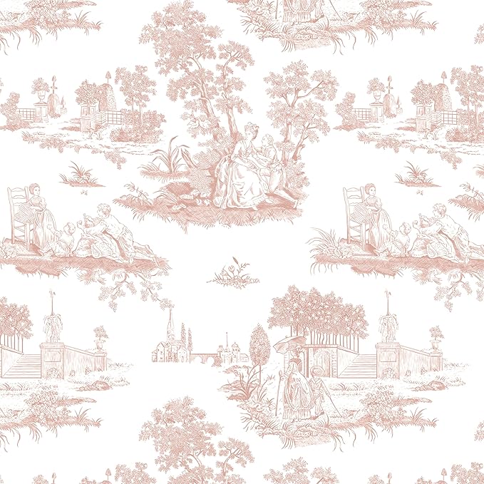 HeloHo Peel and Stick Wallpaper Toile Wall Paper Vintage Self Adhesive ...