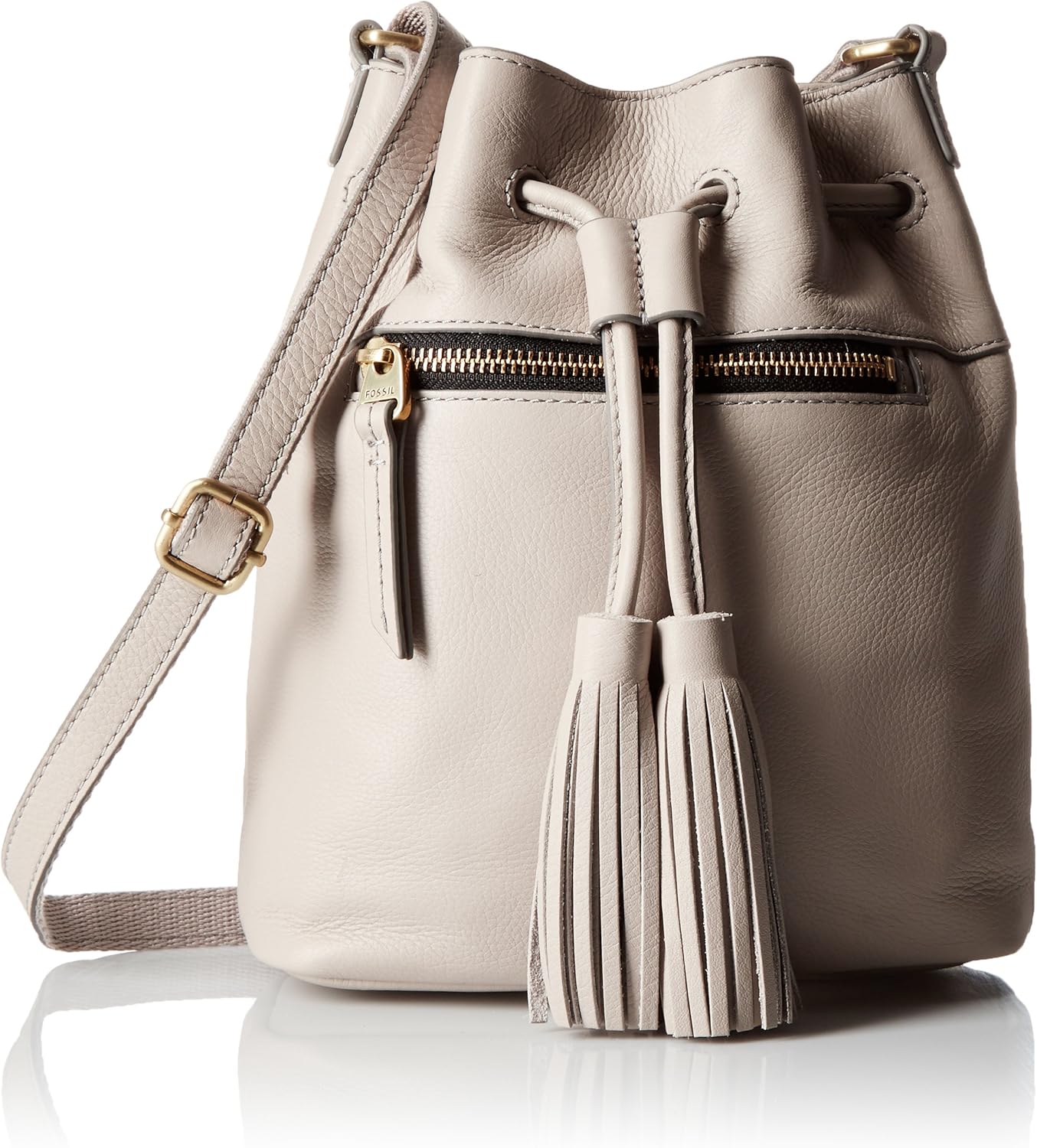 Fossil Jules Tassel Drawstring Bucket Bag, Mineral Grey, One Size ...