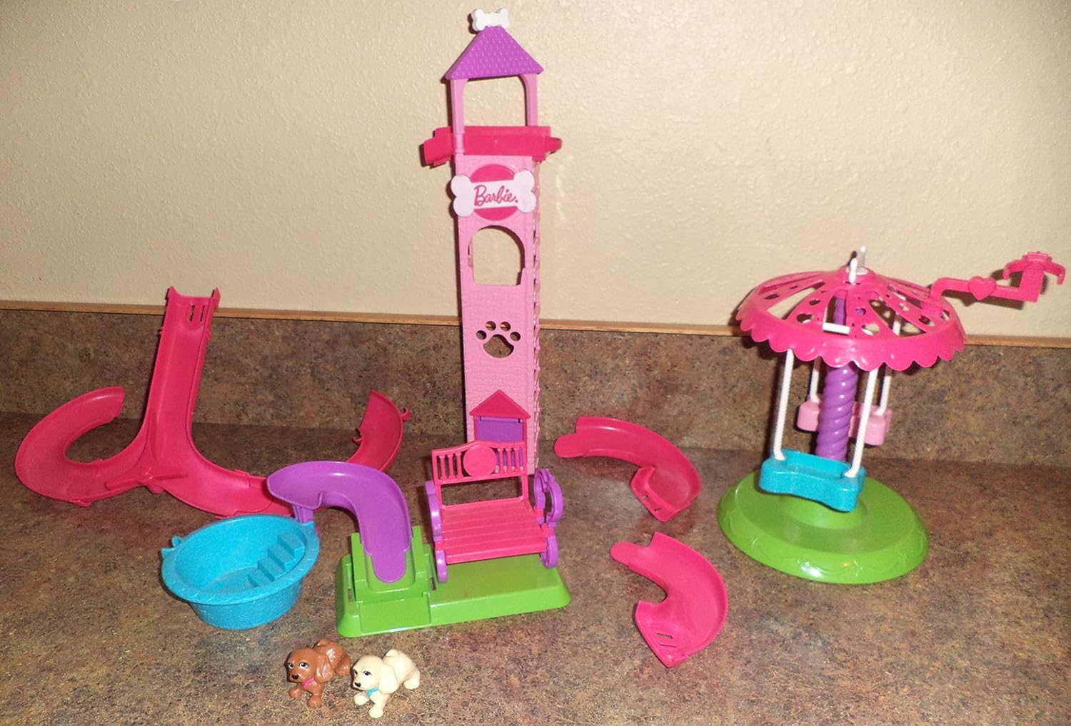 Barbie Slide And Spin Pups Doll and Playset : Amazon.co.uk: Toys & Games