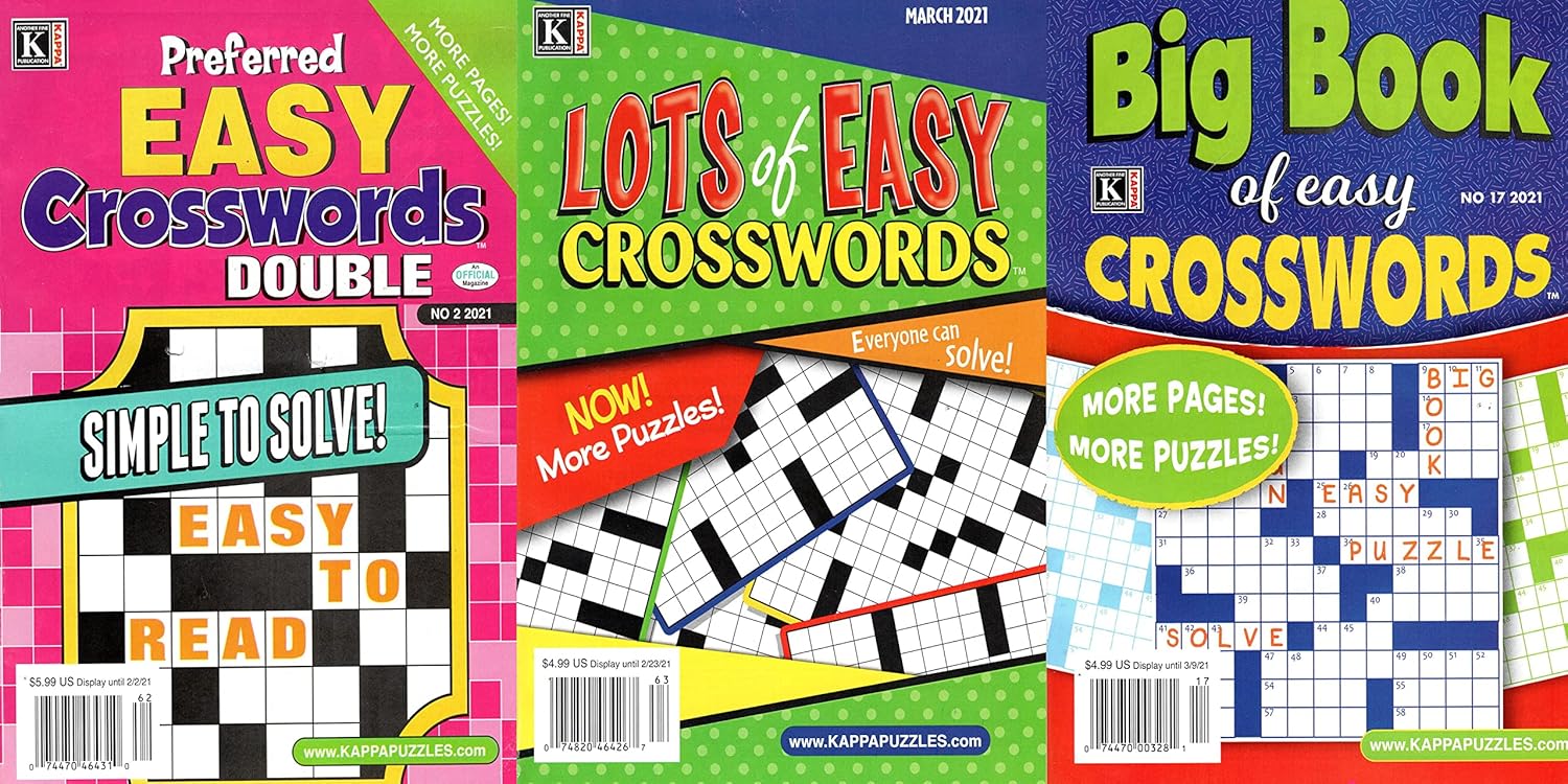 Lot Of 3 Kappa Easy Crosswords 2021/2022: Kappa: Amazon.com: Books