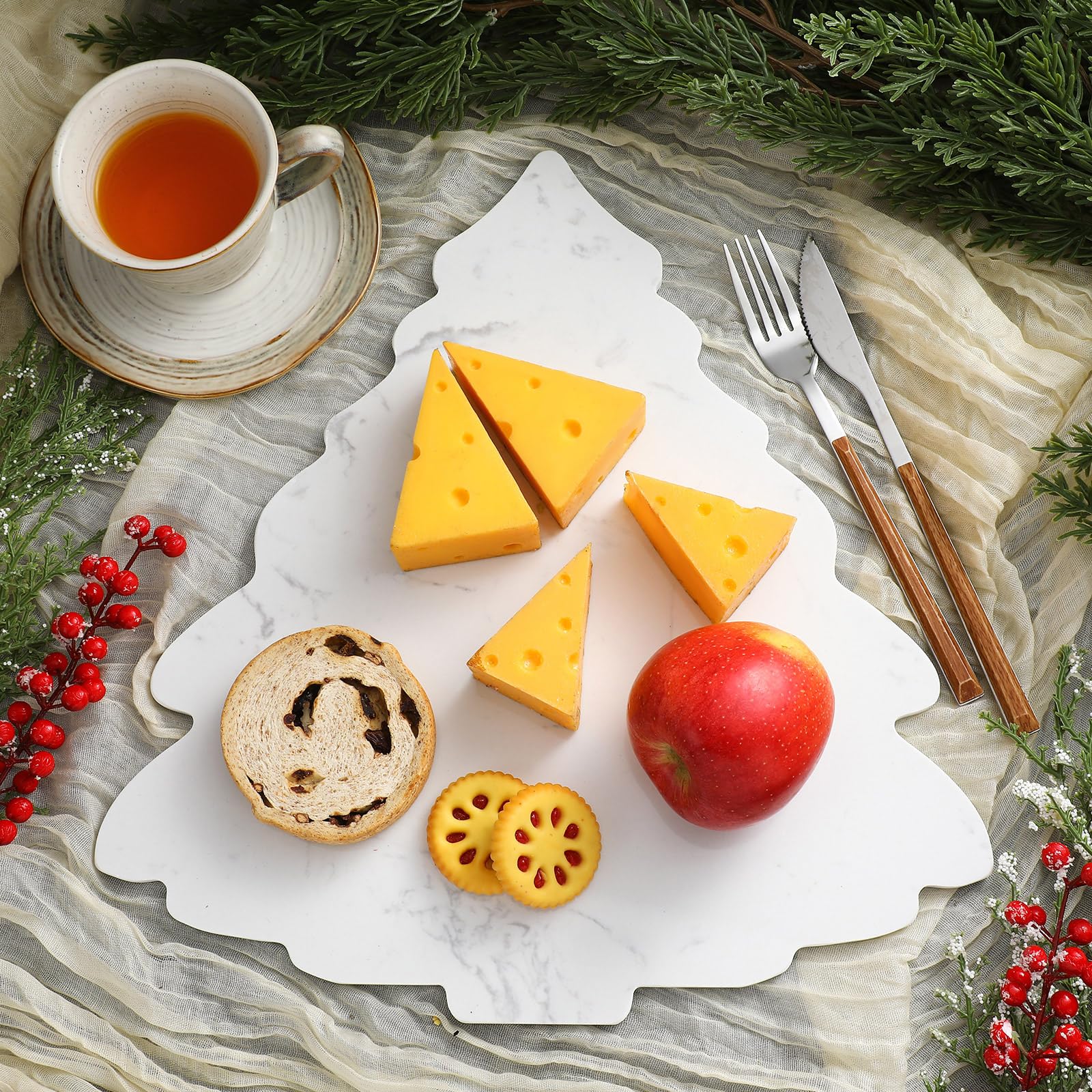 Amazon.com: Tioncy Marble Christmas Tree Cheese Board Charcuterie ...