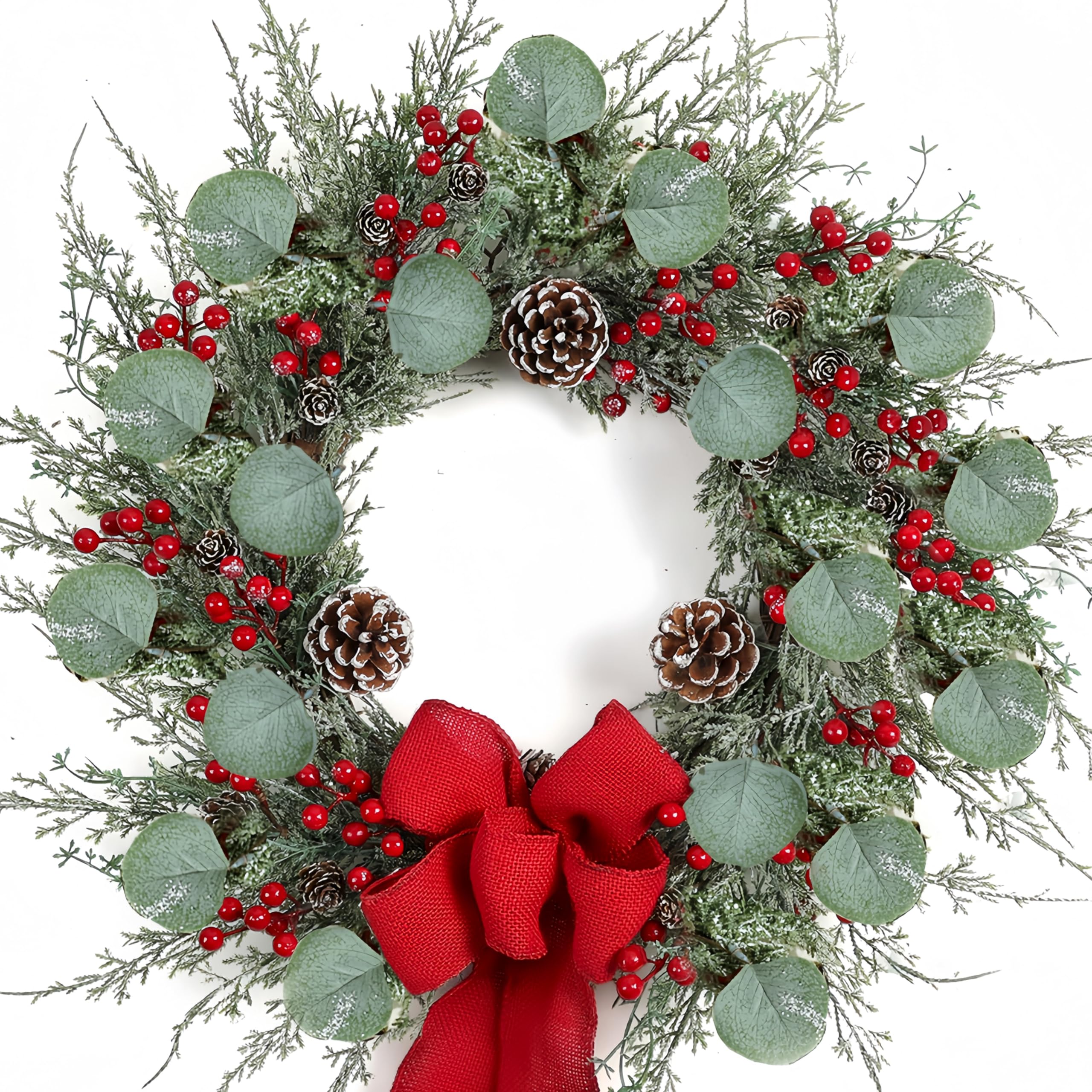 Amazon.com: zjlmit 20 Inch Artificial Christmas Wreath Christmas ...