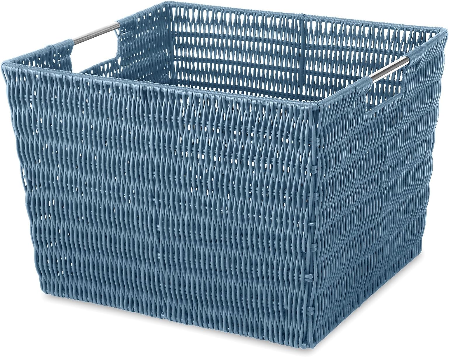 Amazon.com - Whitmor Rattique Storage Tote Blue - Home Storage Baskets