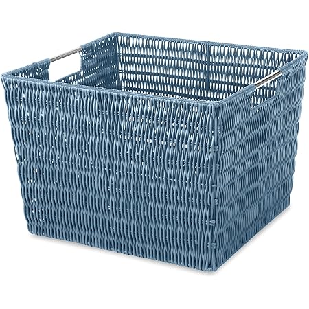 Amazon.com - Whitmor Rattique Storage Tote Blue - Home Storage Baskets