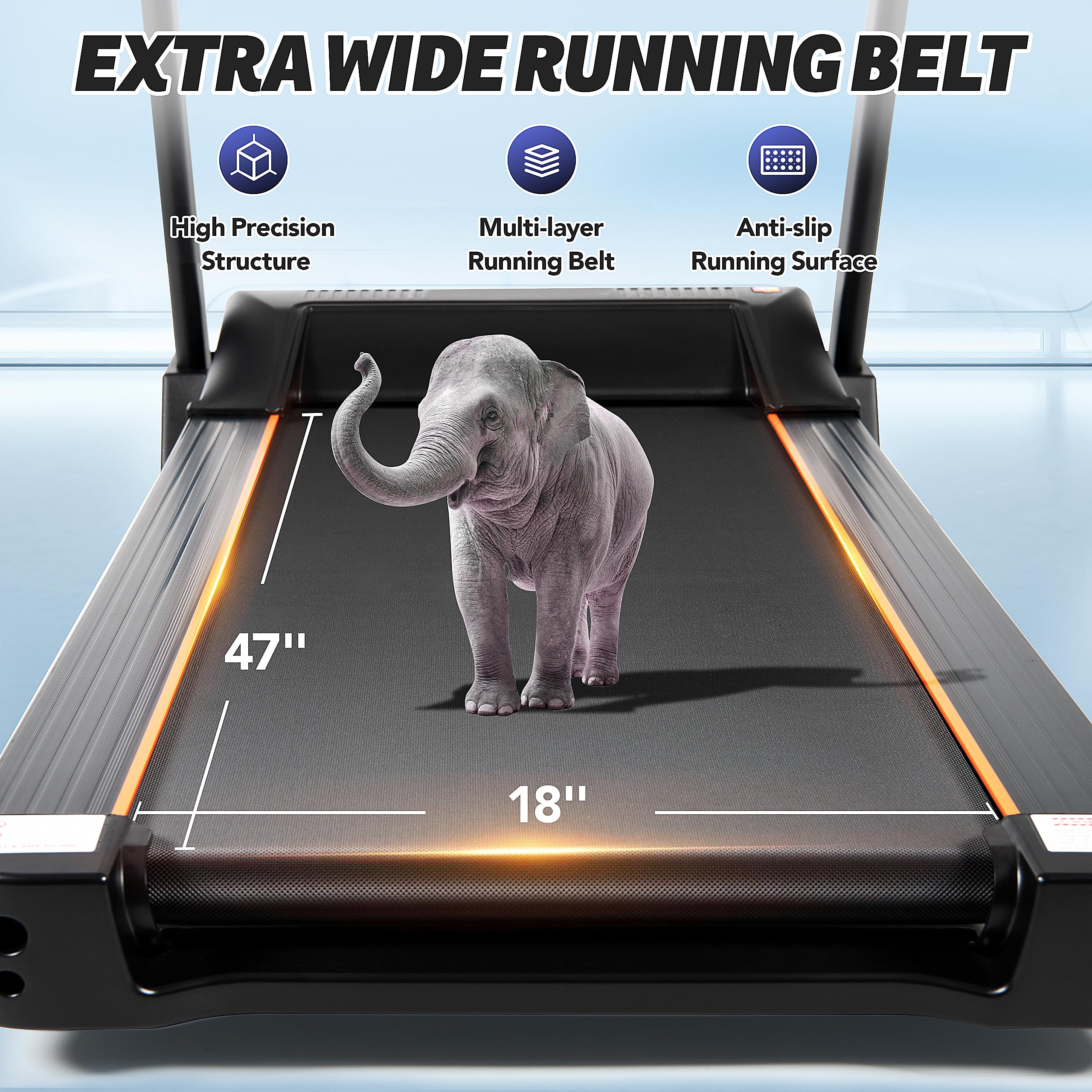 Treadmills for Home, Folding Treadmill with Auto Incline 0-15%, 18 ...