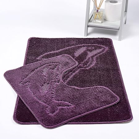 HOMES-LINEN Dolphin Bath Mats Non Slip Bathroom Mats 2 Piece Pedestal ...