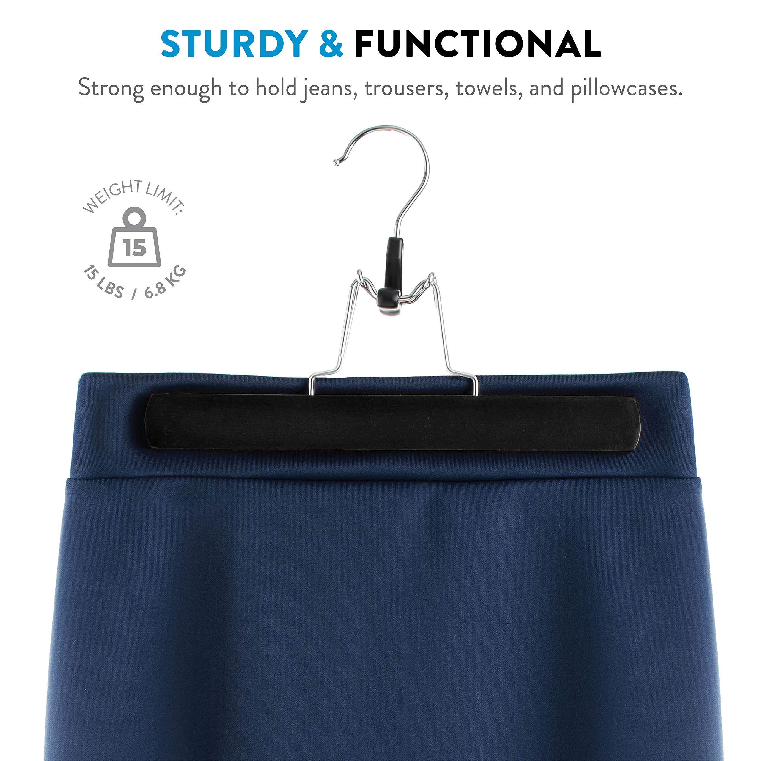 High-Grade Wooden Pants Hangers with Clips 20 Pack Non Slip Skirt ...