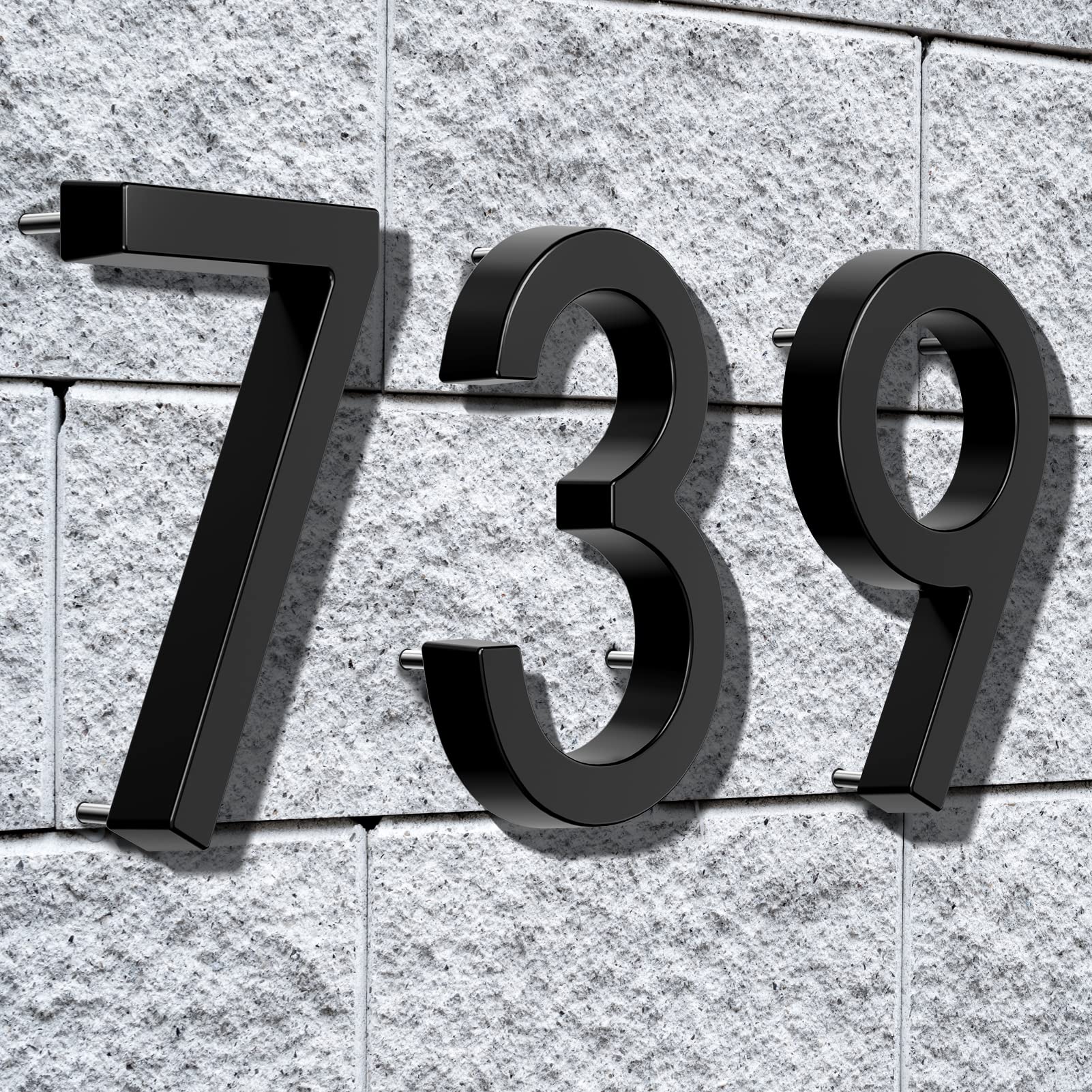 Snapklik.com : 6 Floating Stainless Steel Address House Number, Modern ...