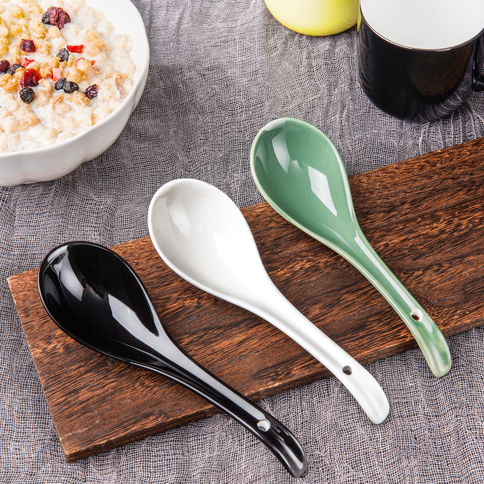 Hook Handle Non-slip Soup Spoons Asian , 5.3