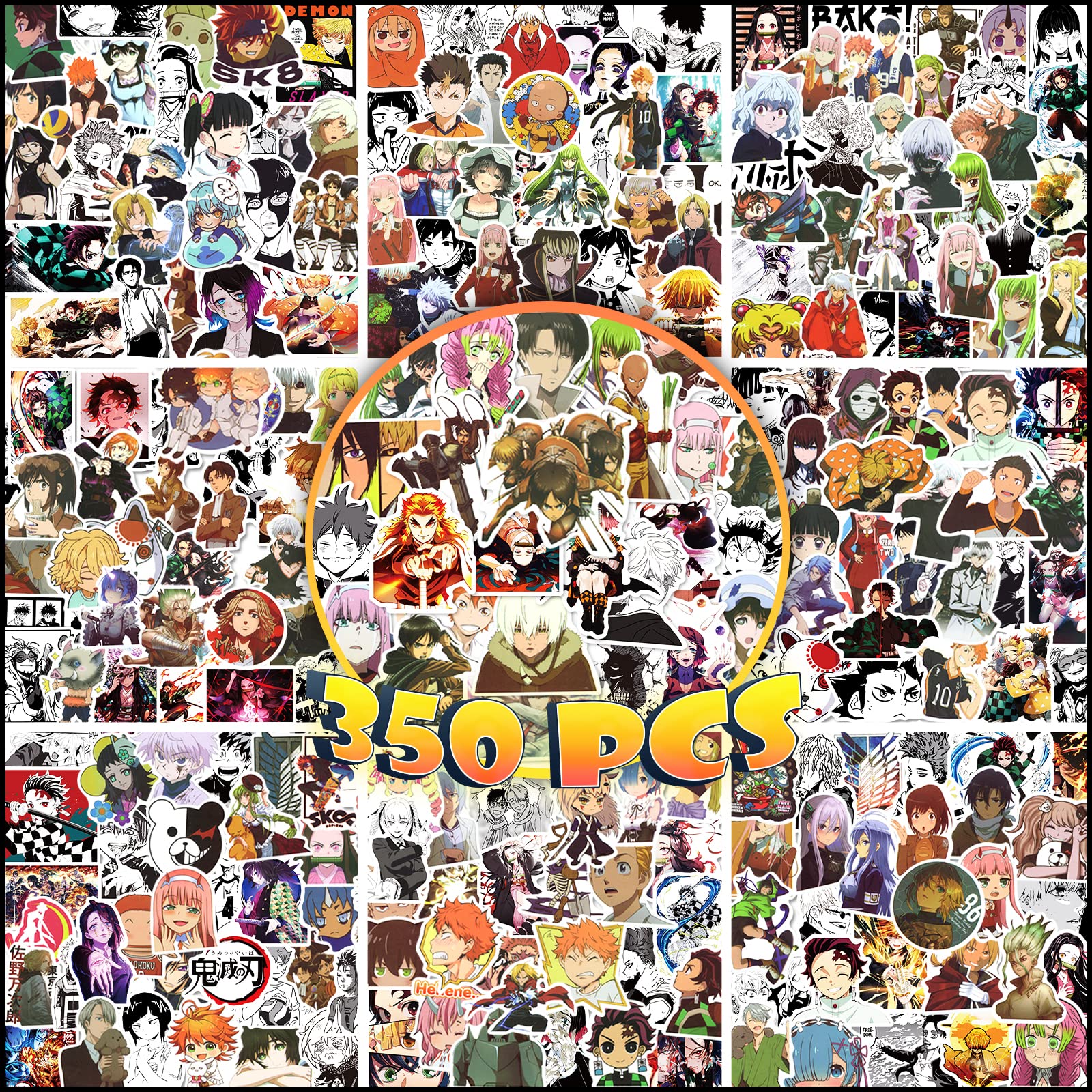 350pcs Mixed Anime Stickers For Laptop Anime Themed Cartoon Stickers ...
