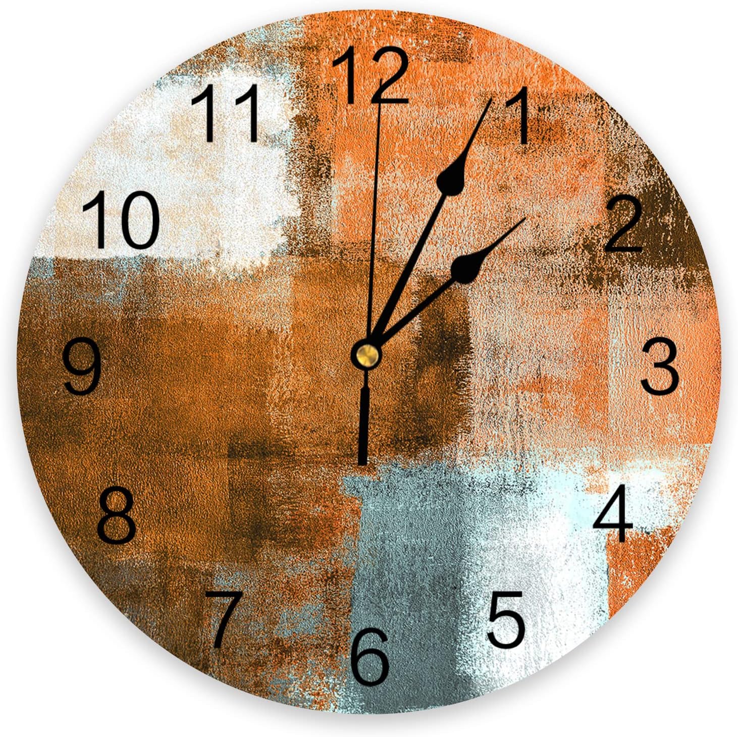 Amazon.com: Lartdumur Wall Clock Orange and Grey Clocks Easy to Read ...
