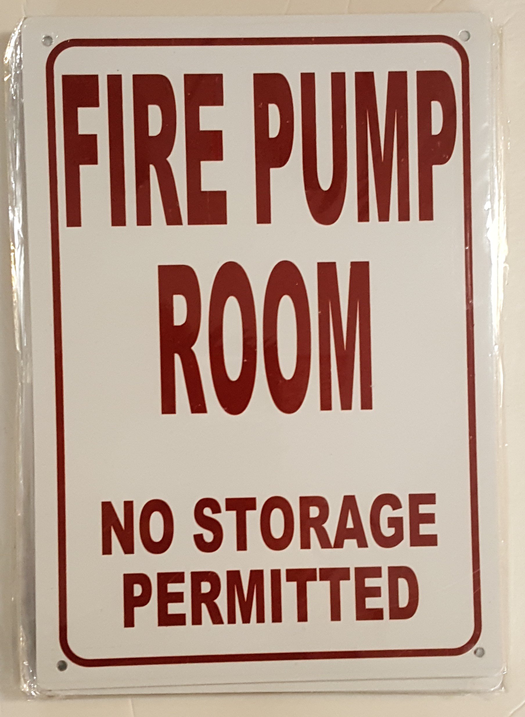 Square Yellow Red Fire Pump Room Sign Board, 12 Mm, 46% OFF