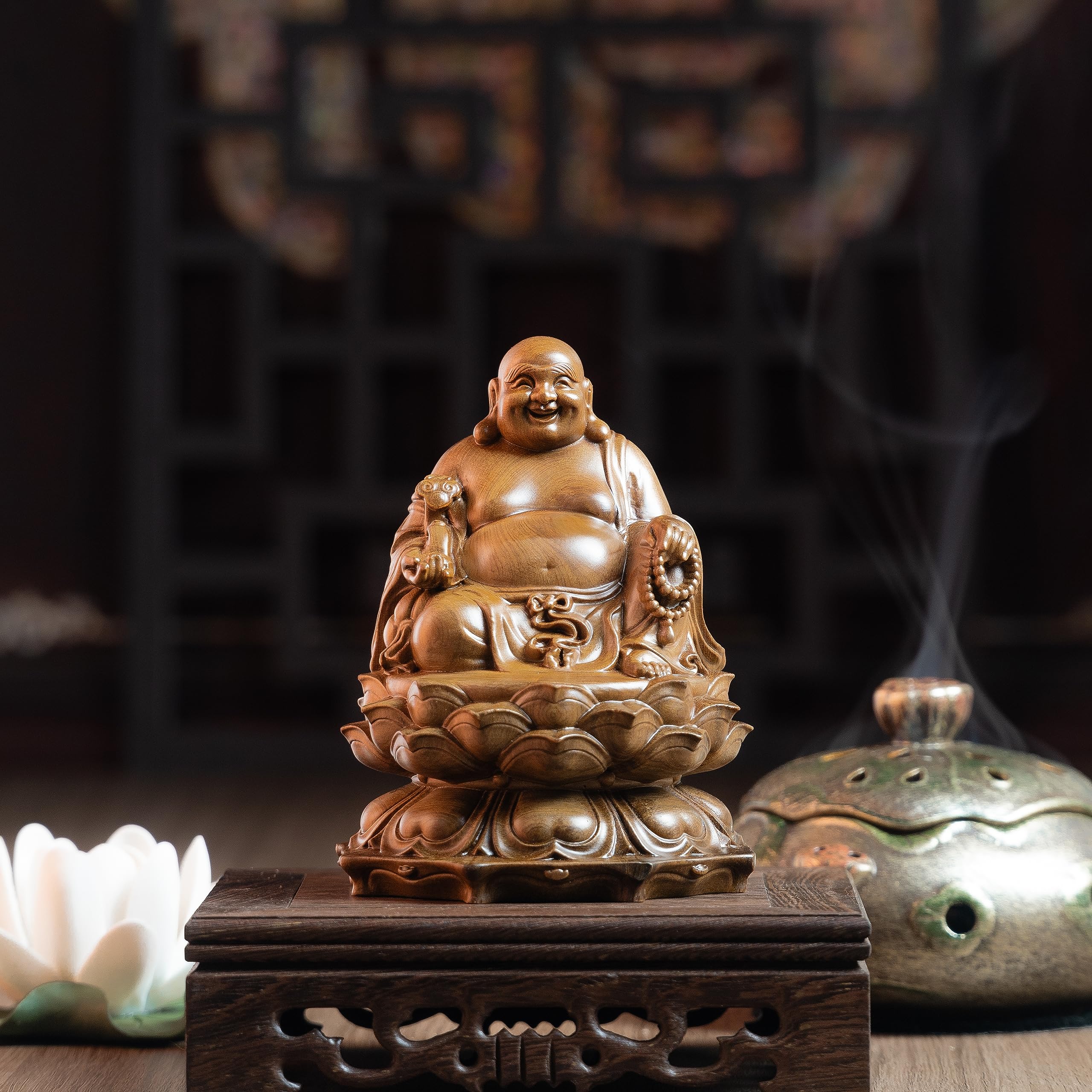 Amazon.com: Happy Buddha Laughing Buddha Statue, Maitreya Buddha ...