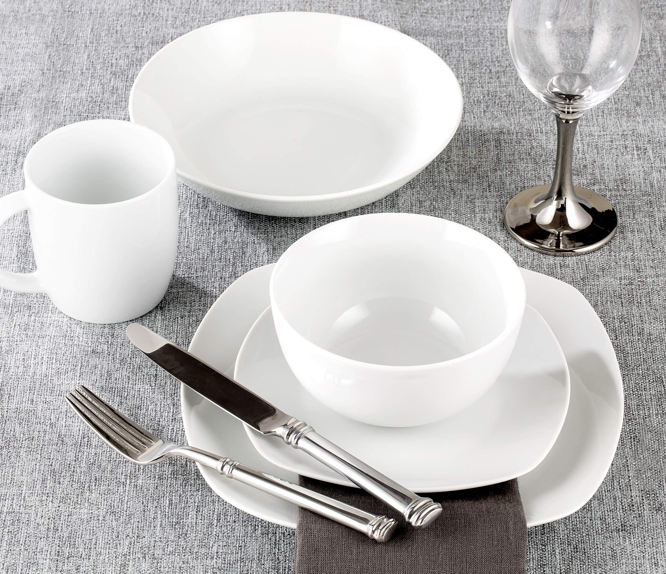 Waterside - 24 Piece Rainbow Stripe Dinner Set : Amazon.co.uk: Home ...