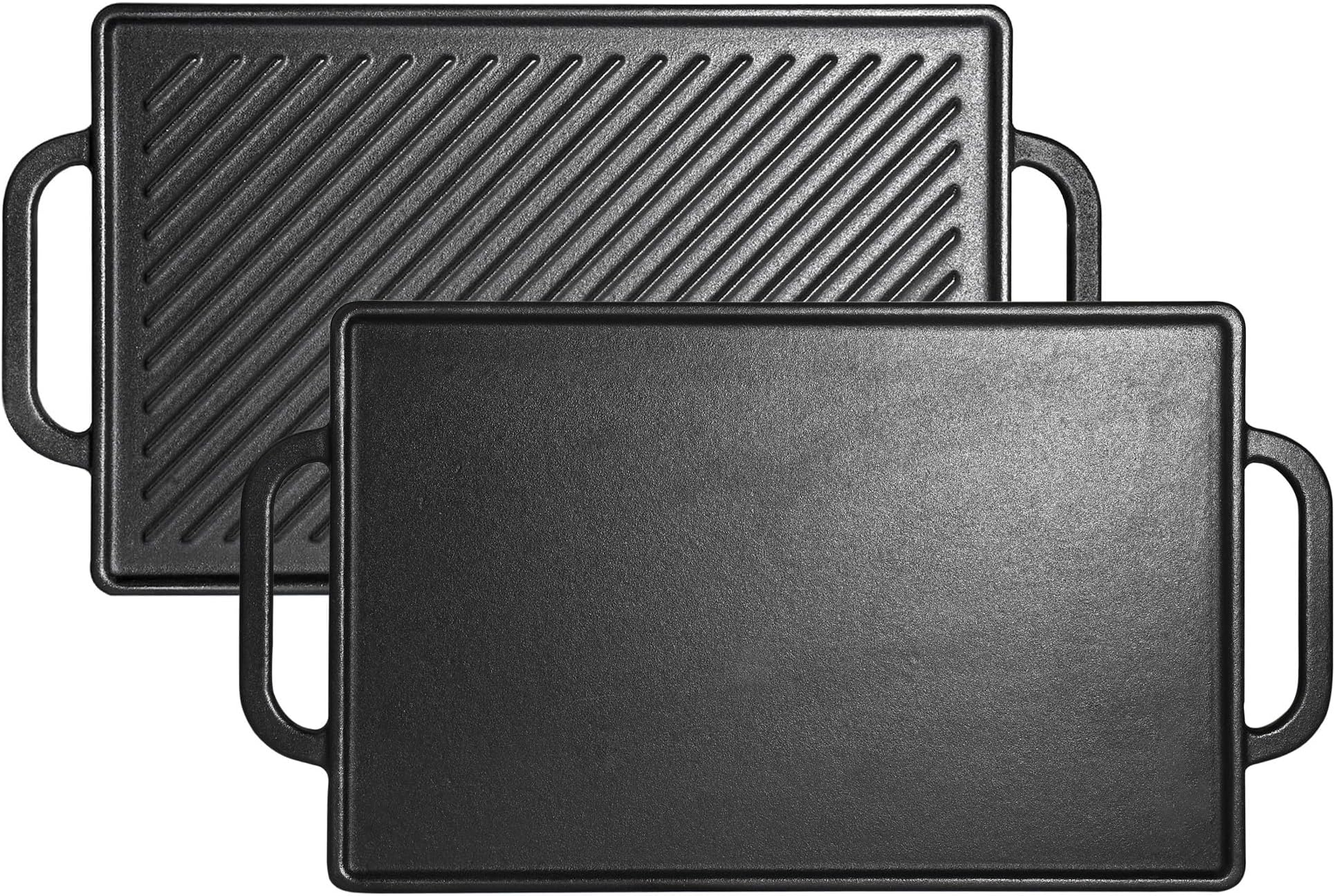 Amazon.com: Lodge Cast Iron Chef Collection Rectangular Reversible ...