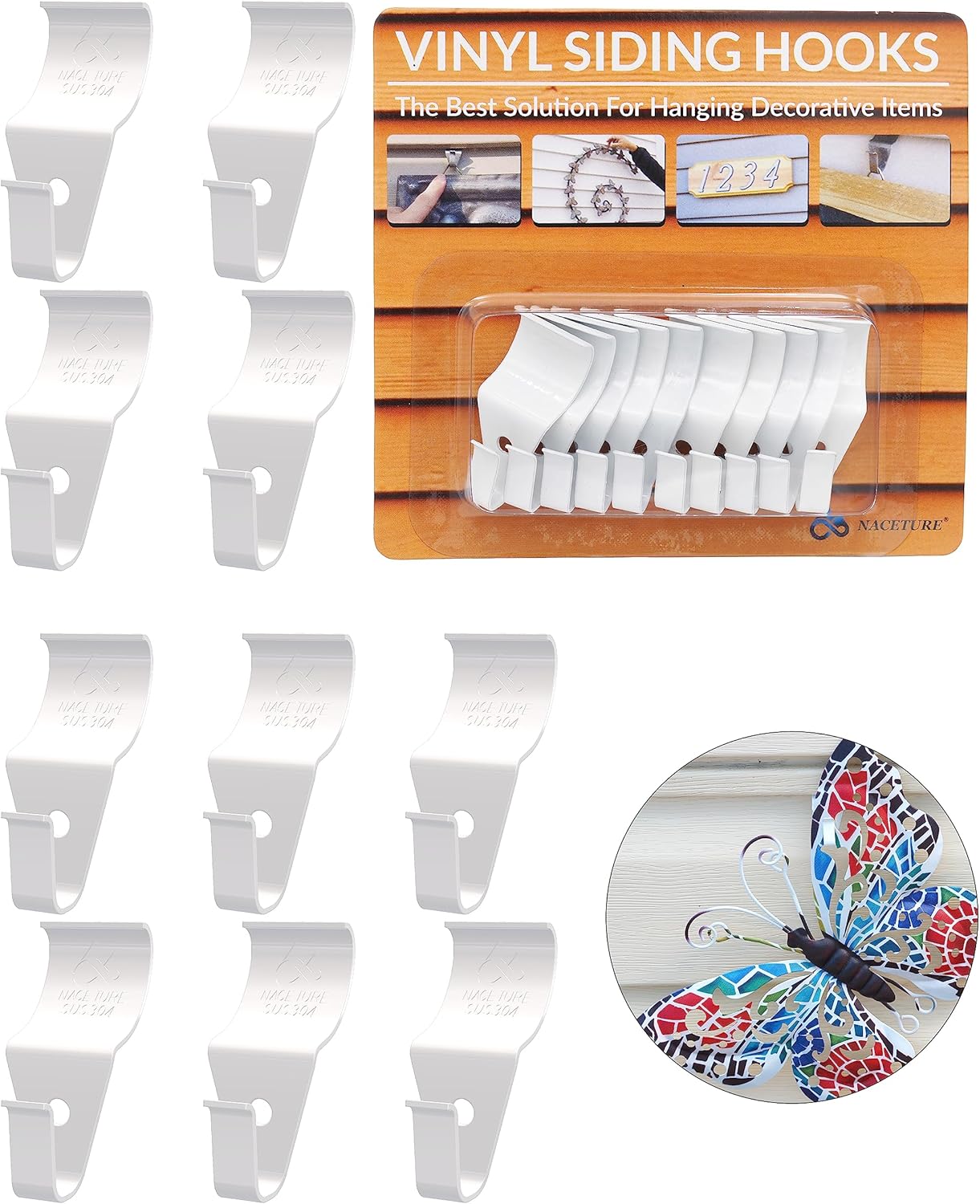Vinyl Siding Hooks Hanger (10 Pack) | Vinyl Siding Hooks for Hanging ...