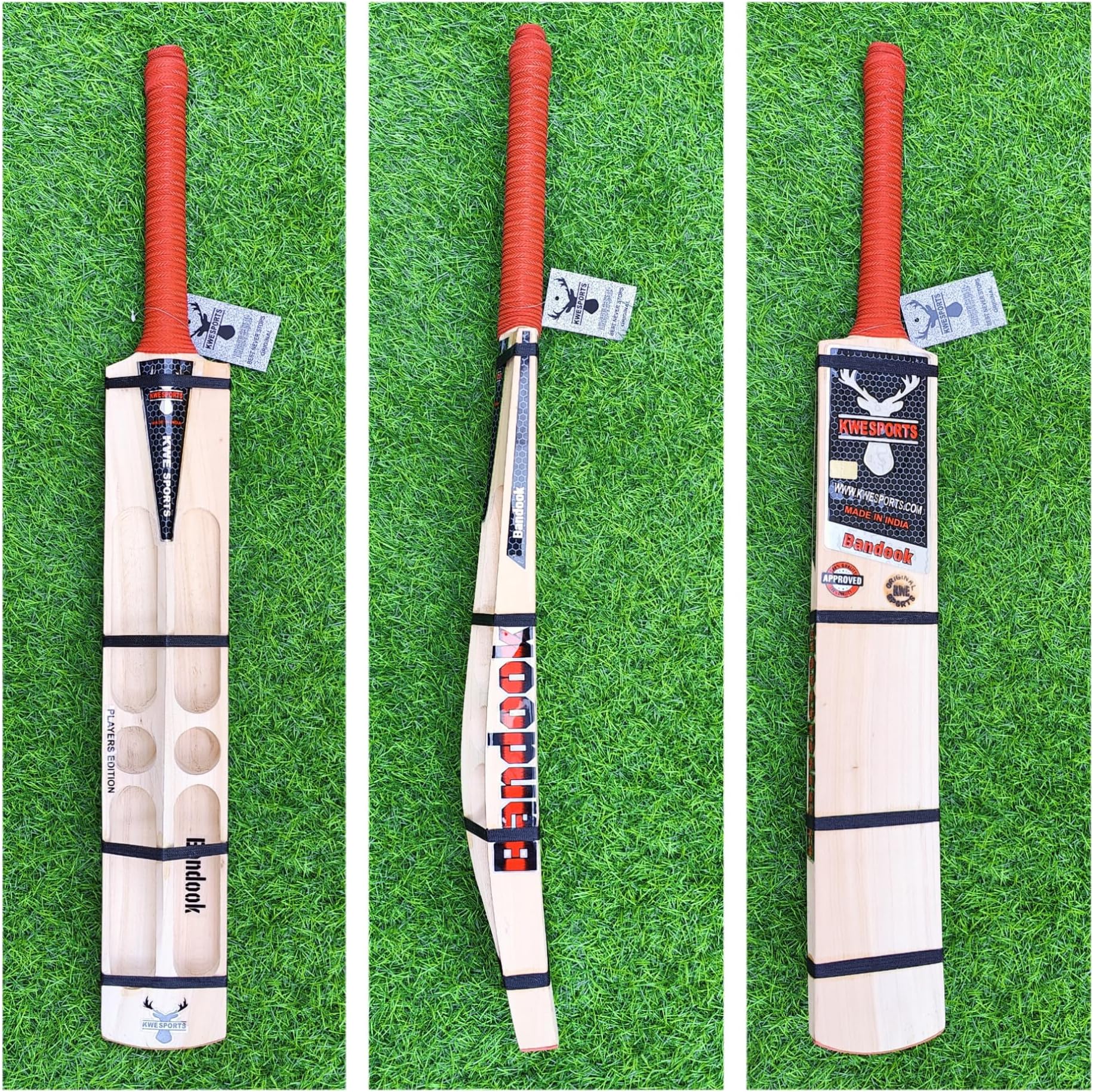 Kwesports Bandook bat 4 Scoop 2 Hole Kashmir Willow Hard Tennis Bat ...