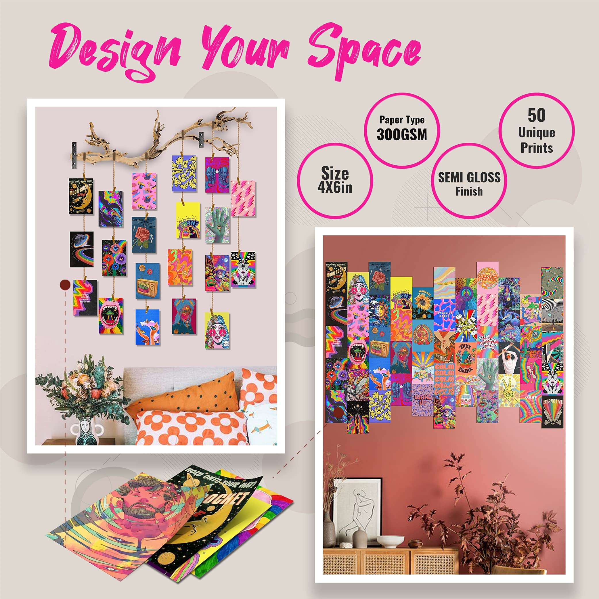 WANDERLUST ARTS - Wall Collage Kit - Posters for Room Aesthetic ...