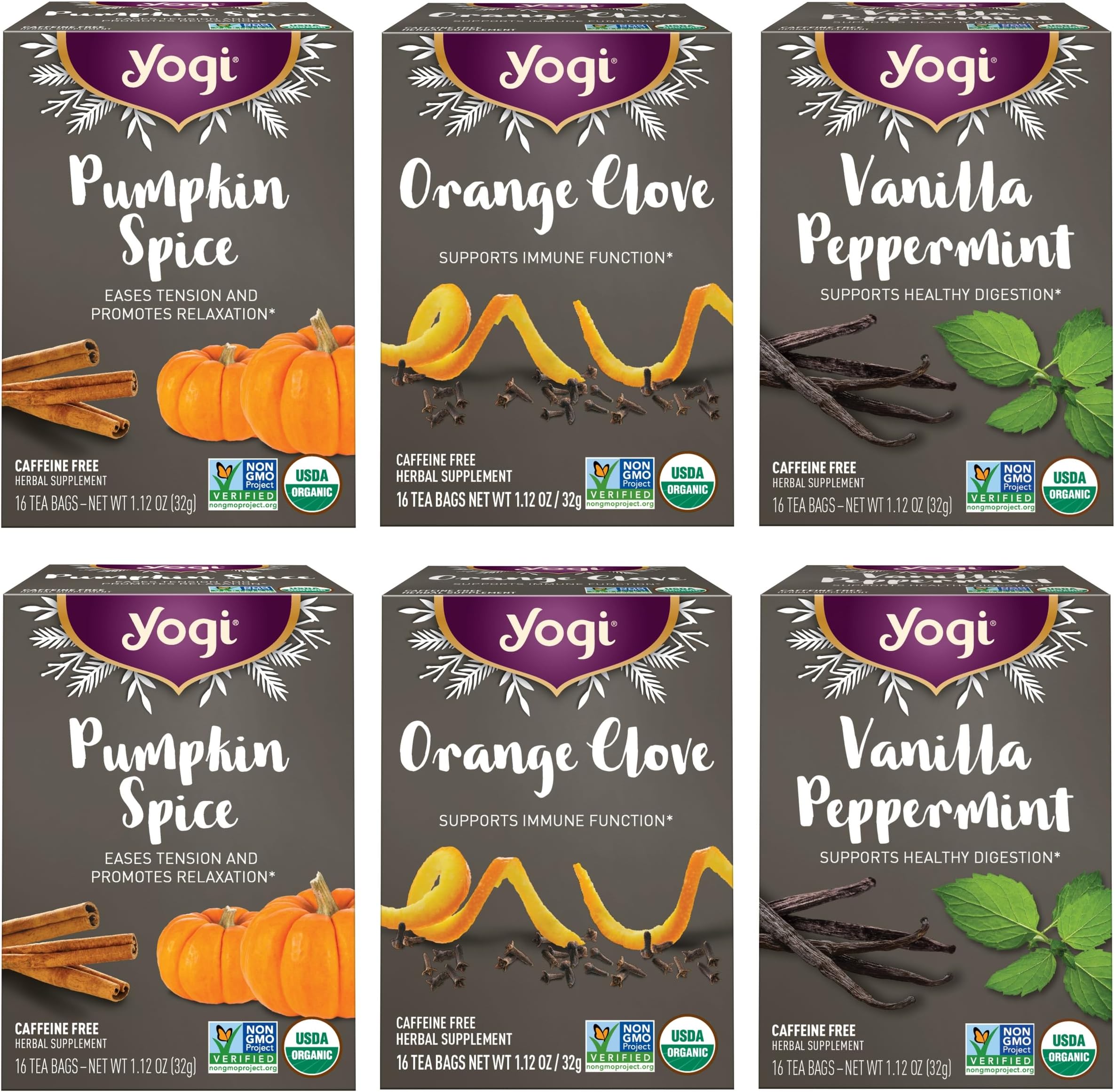 Amazon.com : Yogi Tea Holiday Tea Variety Pack - 16 Tea Bags per Pack ...