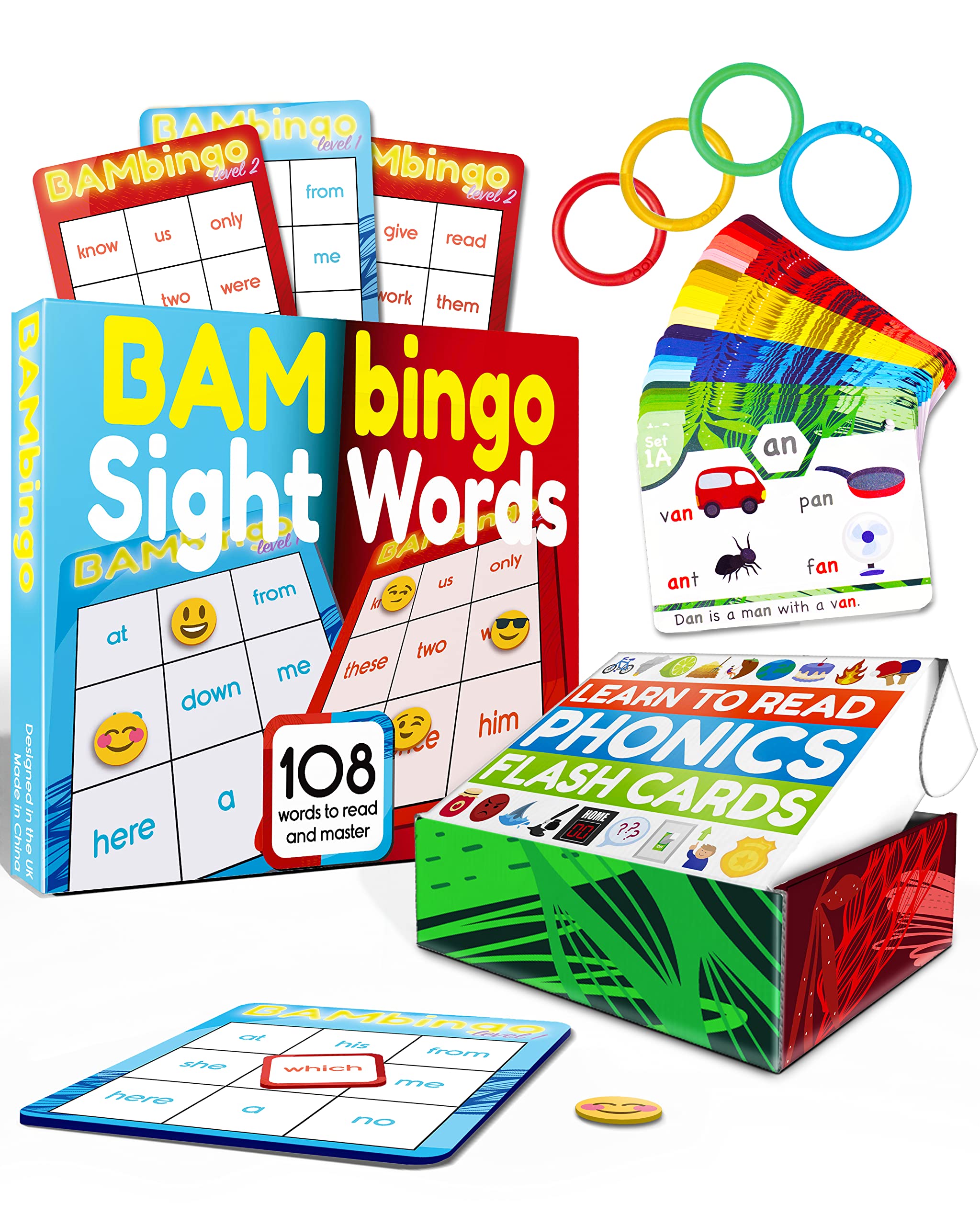 Buy Phonics Flash Cards - Learn to Read in 20 Phonic Stages - Digraphs CVC Blends Long Vowel ...