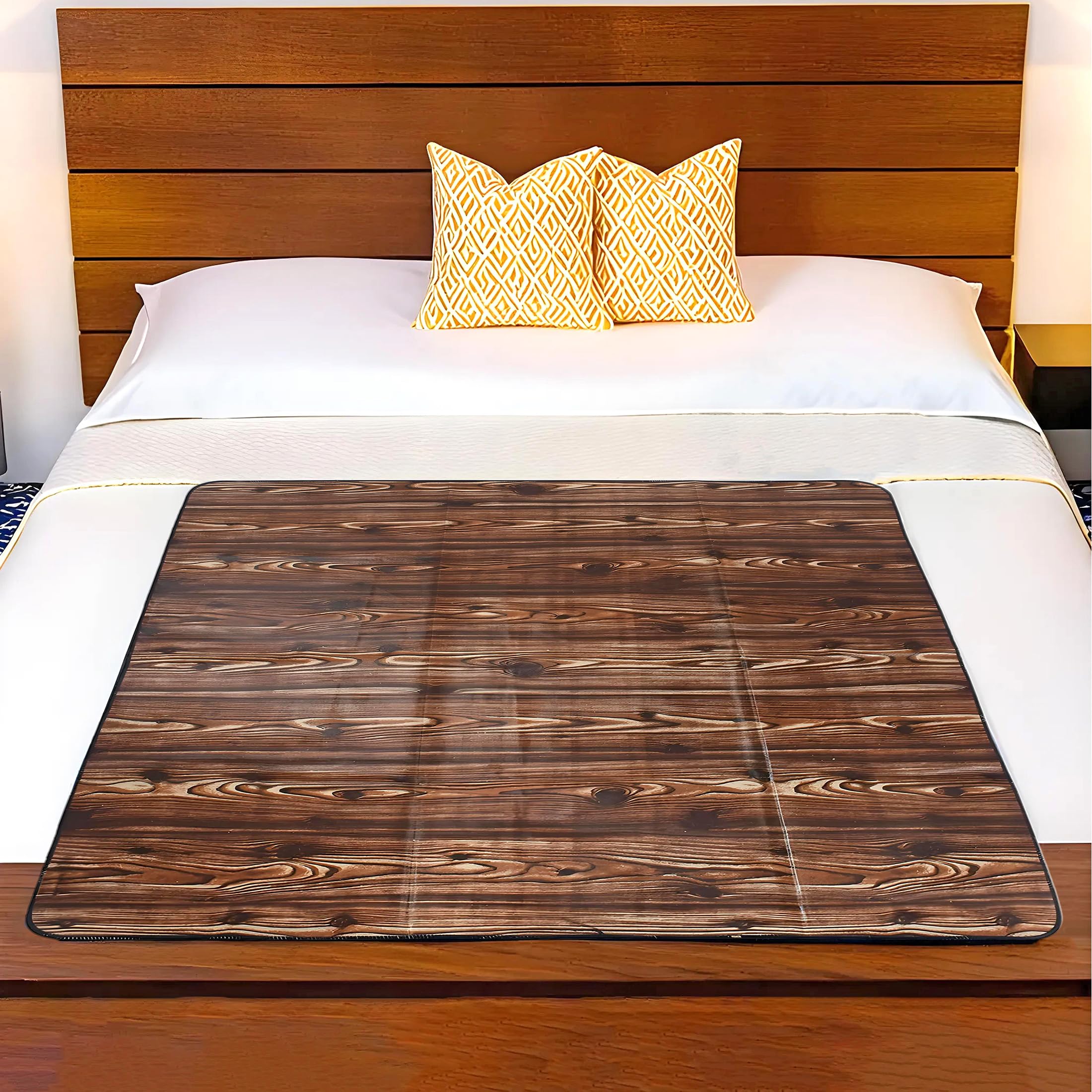 Buy Kuber Industries PVC Wooden Print Both Sided Bed Server Food Mat ...