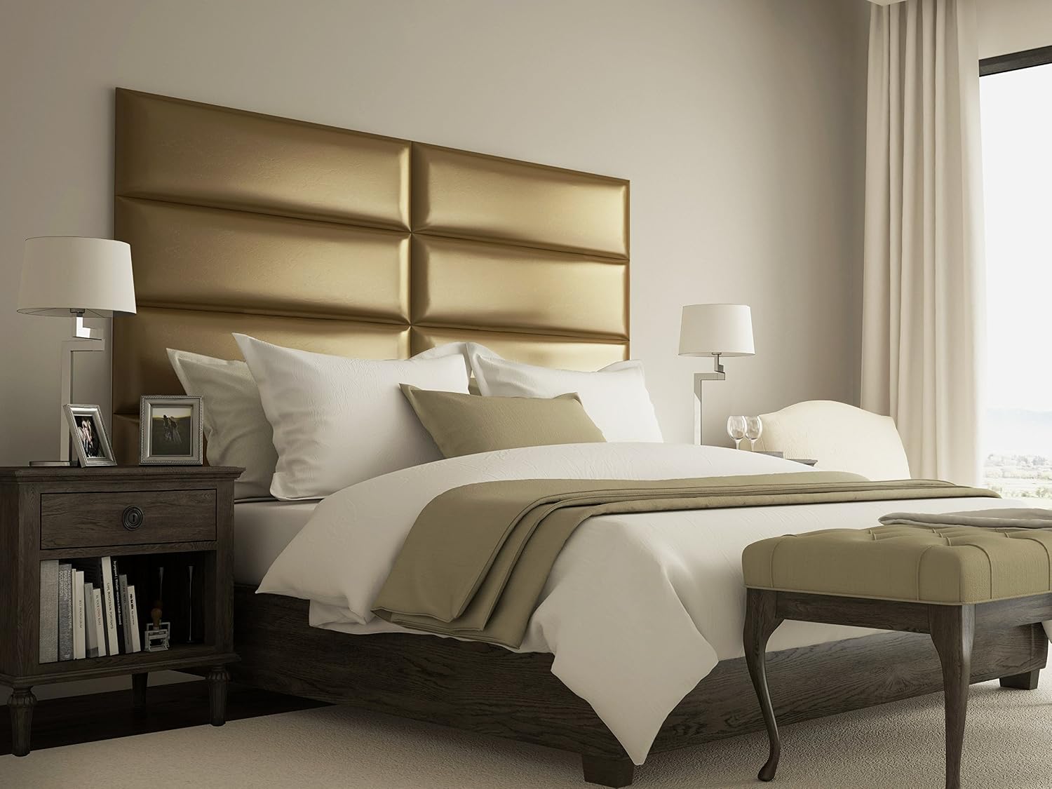 Amazon.com - Vänt Upholstered Wall Panels - King/Cal King Size Wall ...