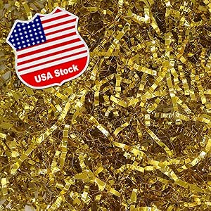 Amazon.com: DOTUHAO Crinkle Cut Paper Shred, Gift Basket Filler, Gold ...