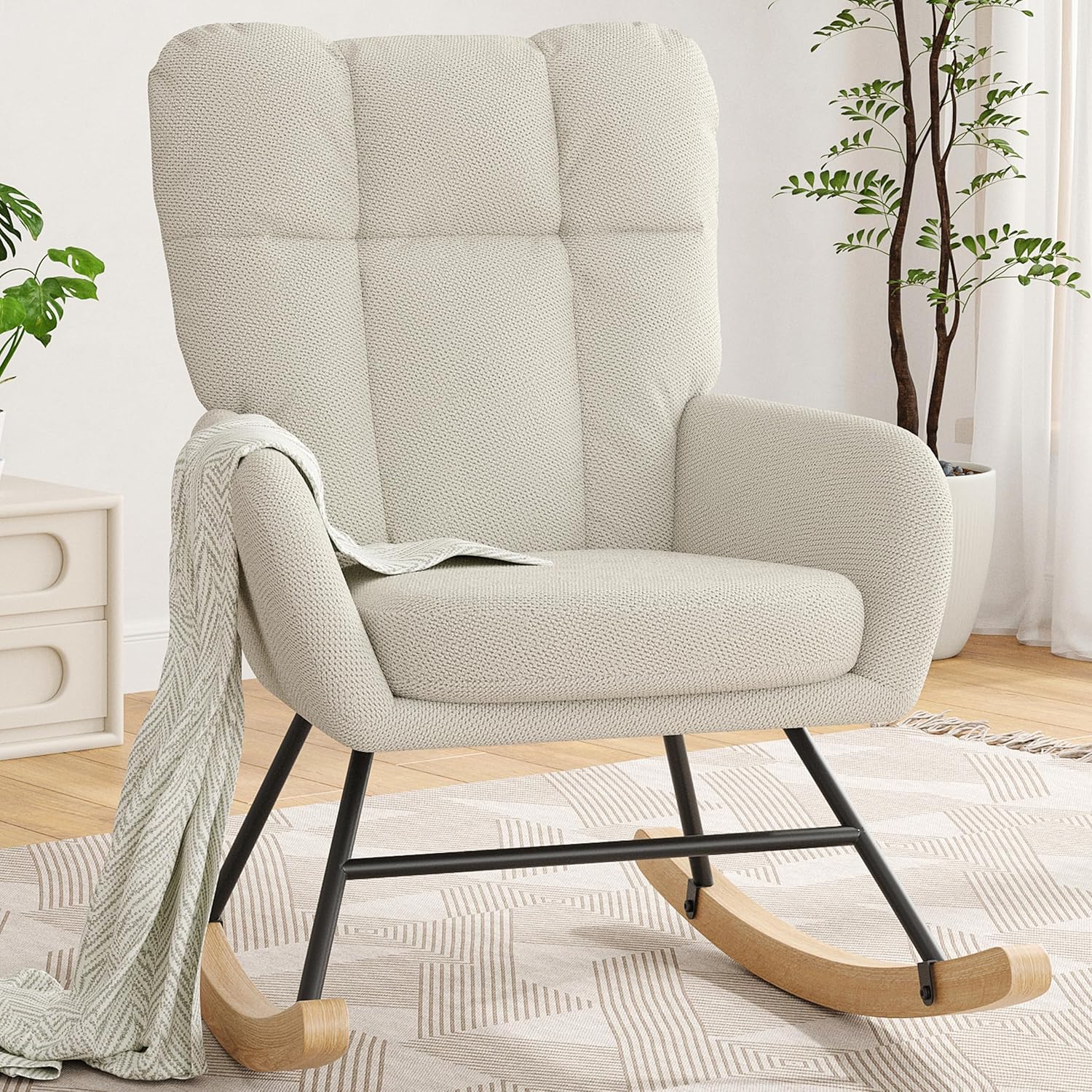 Amazon.com: AYEASY Rocking Chair Nursery, Teddy Baby Nursery Rocking ...