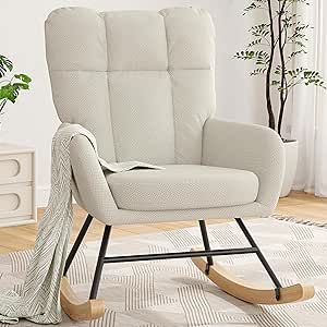 Amazon.com: AYEASY Rocking Chair Nursery, Teddy Baby Nursery Rocking ...