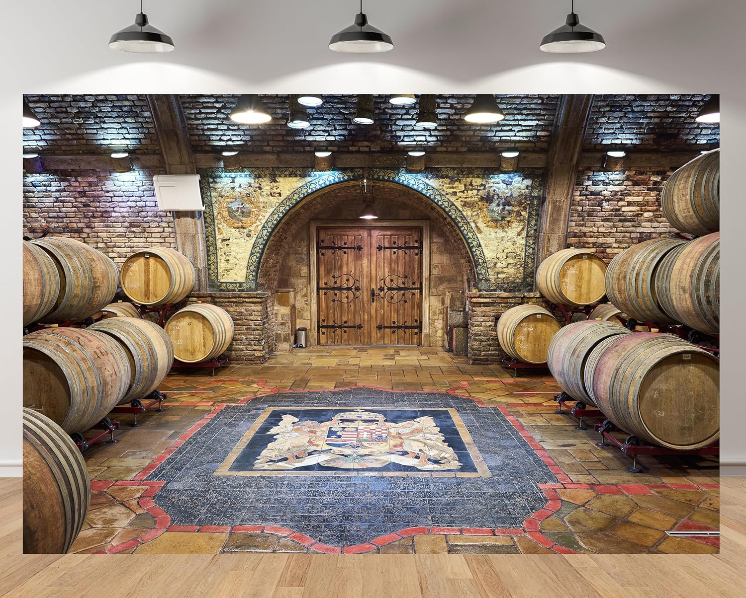 MAEQLQLM 5x3ft Wine Cellar Backdrop Oak Barrels Stone Wall Arch Wooden ...