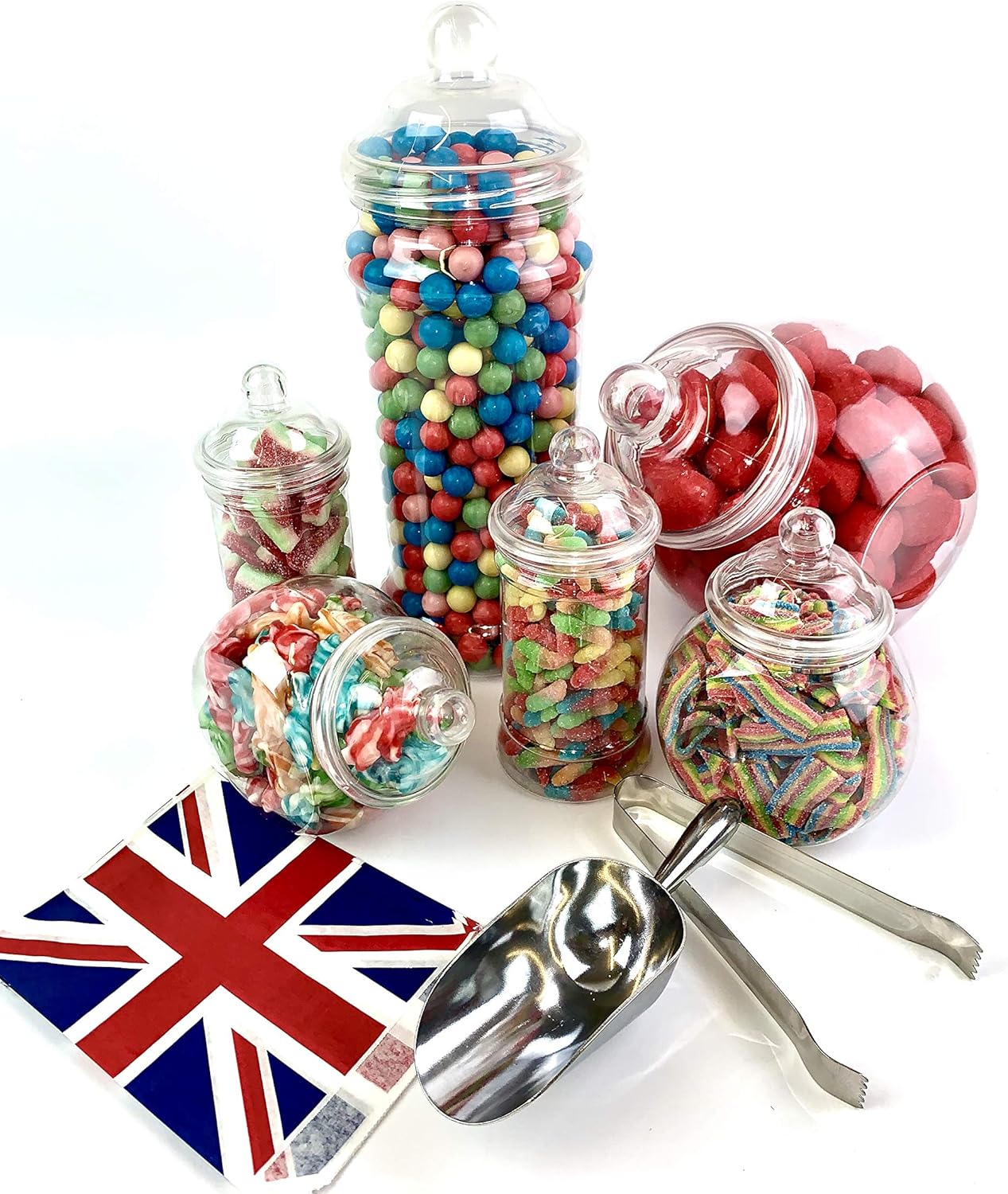 Vintage Victorian Pick & Mix Candy Buffet Kit - 6 Jar Pack & Union Jack ...