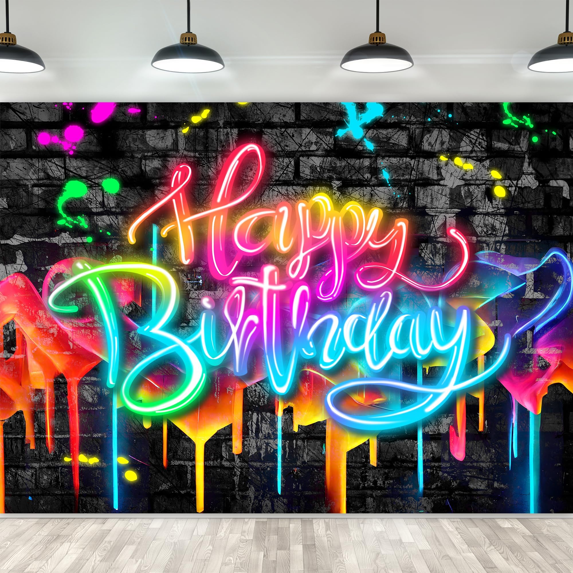 Amazon.com : BELECO 7x5ft Fabric Happy Birthday Backdrop Kids Birthday ...