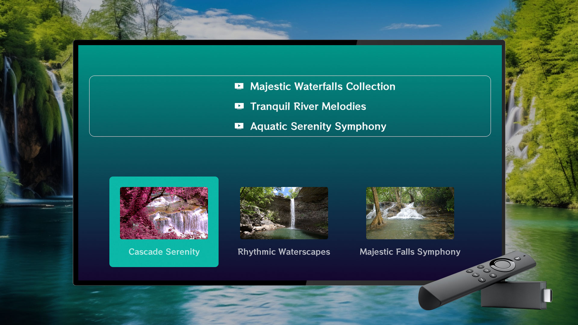 Protetor de tela Serene Waterfall Screensaver - Música harmoniosa ...
