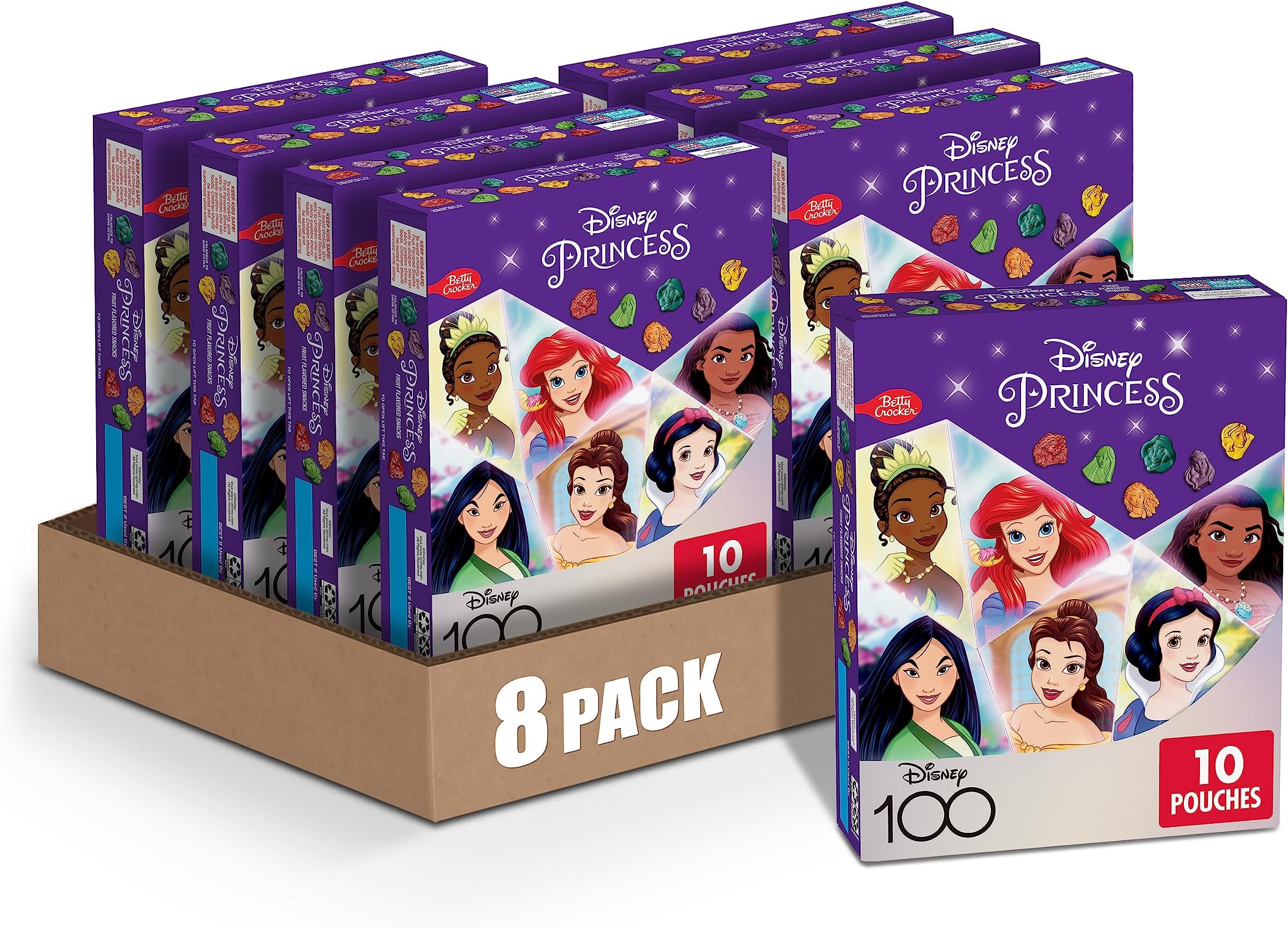 Amazon.com: Disney Princess Fruit Flavored Snacks, Treat Pouches, 0.8 ...