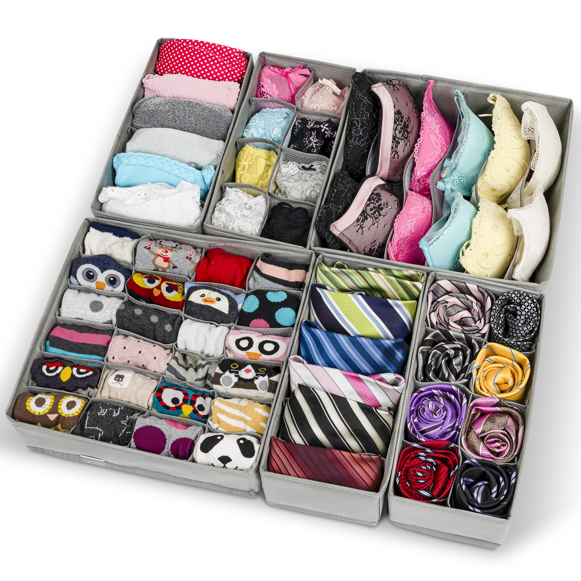 Amazon.com: Wondersome Drawer Organizer for Clothes - 6-Pack of ...