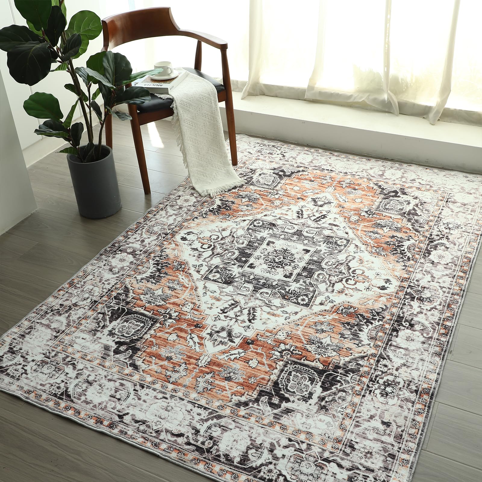 QD-Udreamy 5x7 Area Rugs - Machine Washable Rugs for Living Room, Area ...