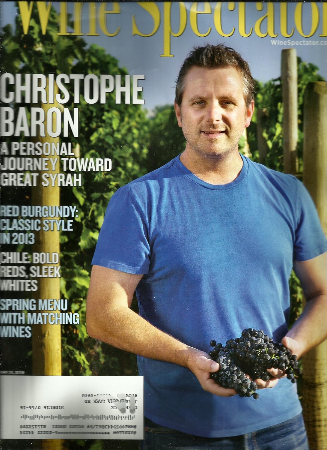 Amazon.com: WINE SPECTATOR MAY 31 2016 (CHRISTOPHE BARON ON THE COVER ...