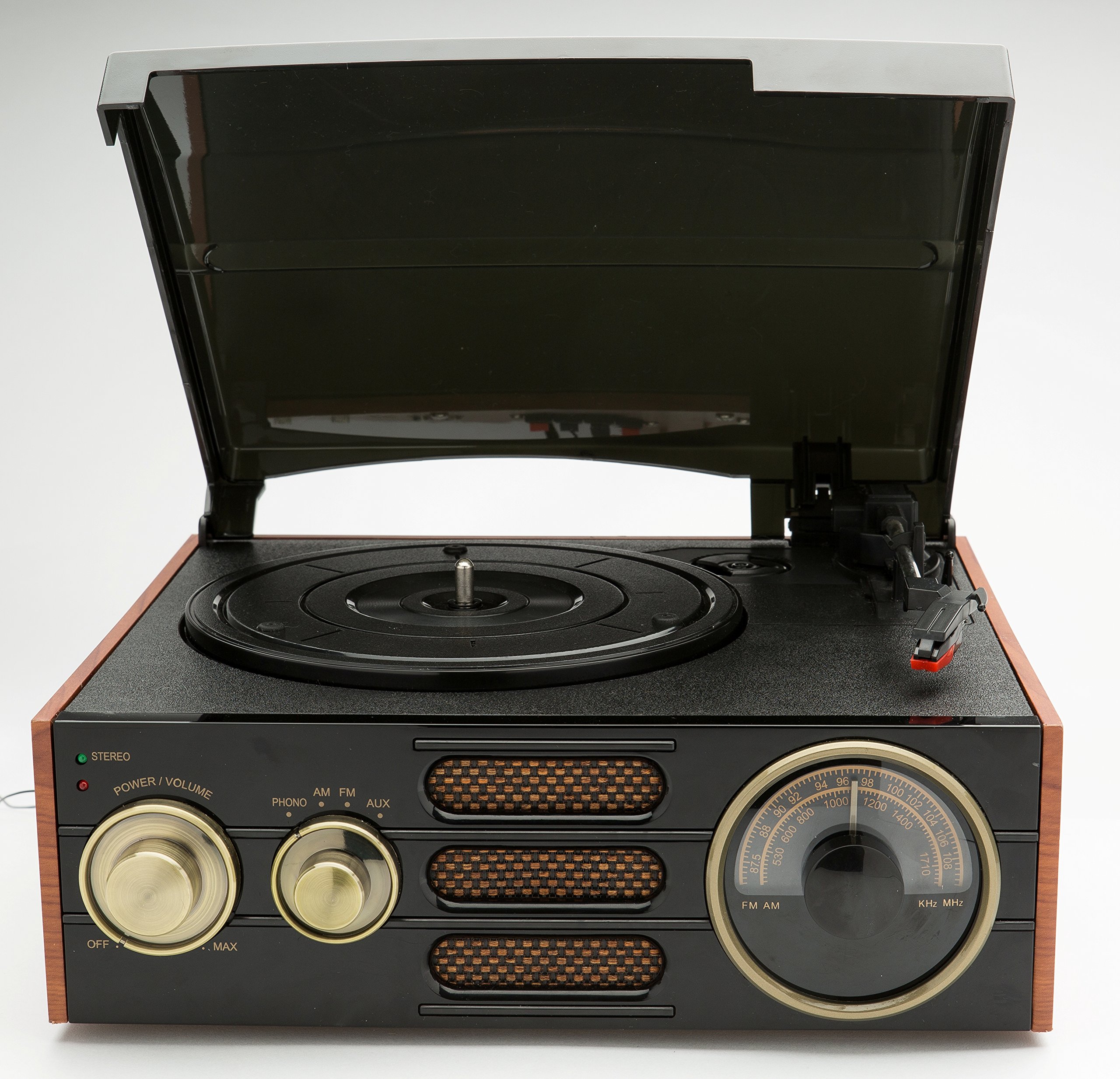 GPO Empire Classic Vintage-Style 3-Speed Record Player Turntable with ...
