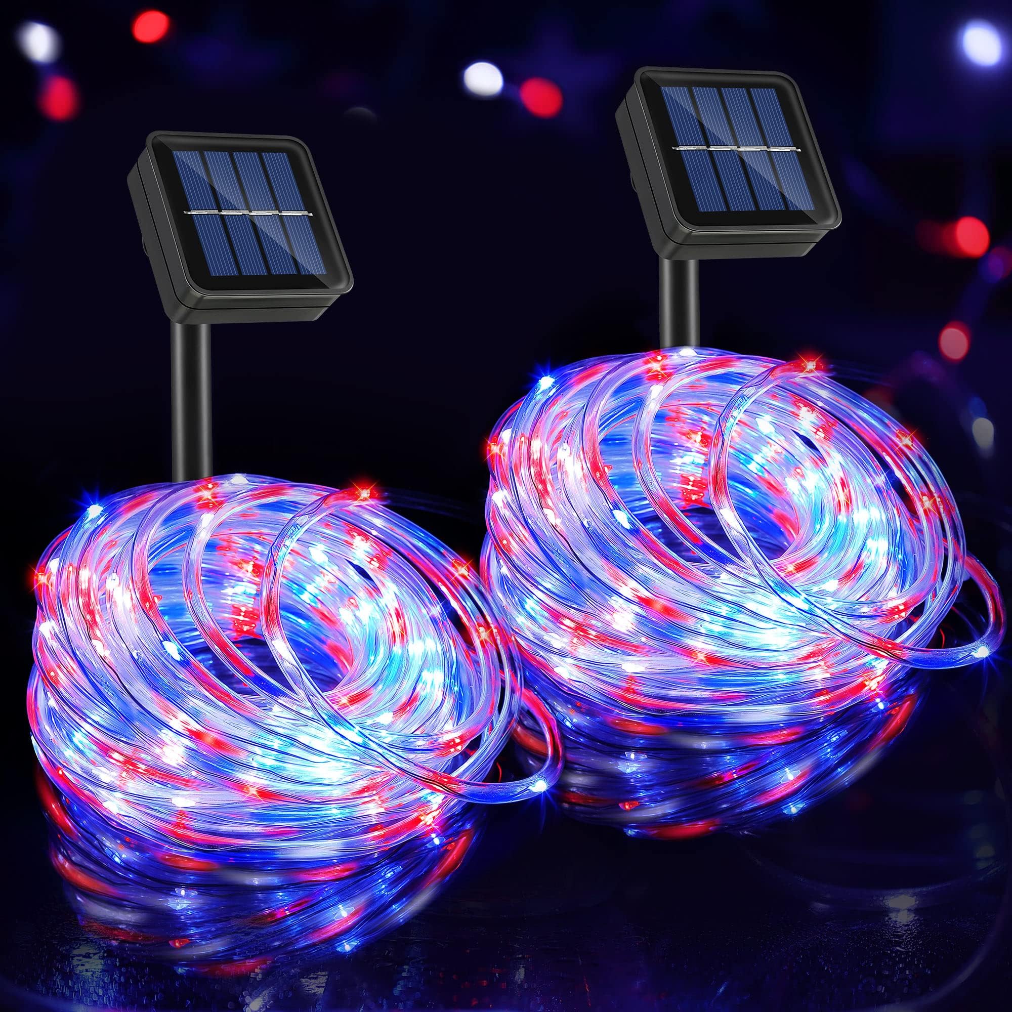 Brightown 4th of July Decorations Outdoor, 2 Packs Total 66Ft 200 LED ...