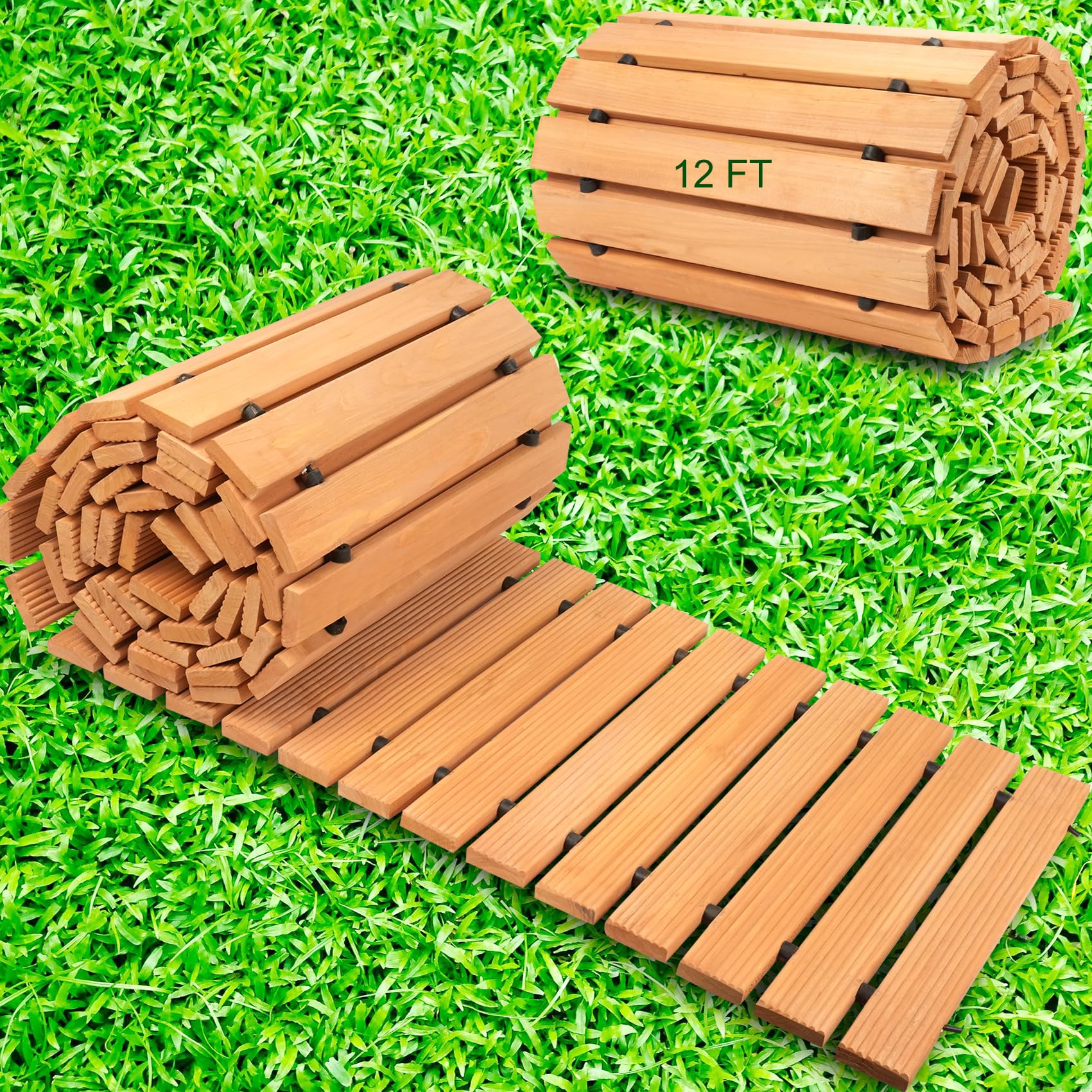 Snapklik.com : Wooden Garden Pathway12ft Roll Out Wooden Pathway Garden ...
