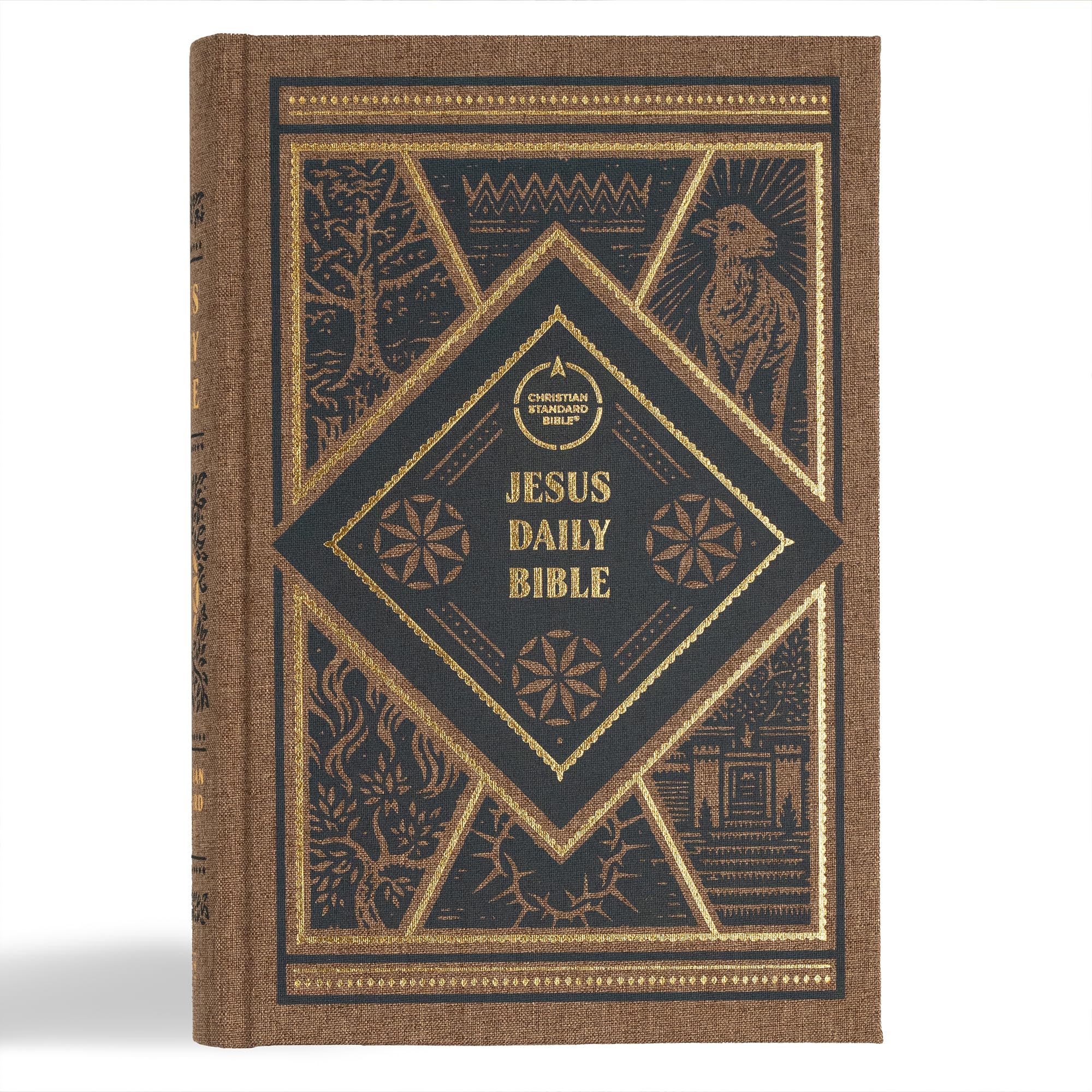 CSB Jesus Daily Bible, Brown Cloth Over Board, Guided 52-Week Reading ...