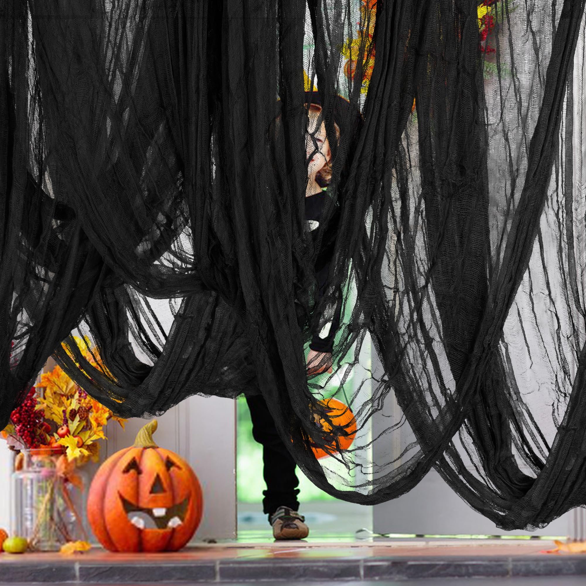 Snapklik.com : 6 PCS Halloween Creepy Cloth, 30 X 72 Inch Black Scary ...